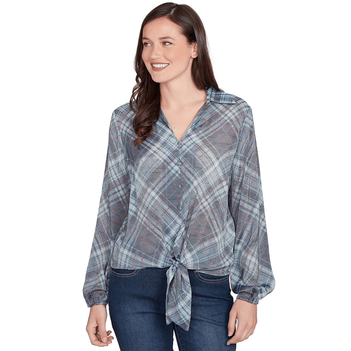 Click here for Petite Skyes the Limit Back To Town Long Sleeve Pl... prices
