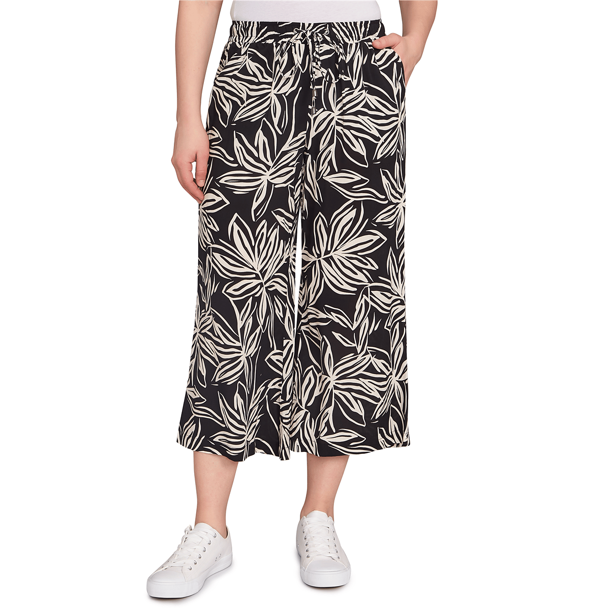 Click here for Womens Skyes the Limit Spicy Graphic Leaf Crop Wid... prices