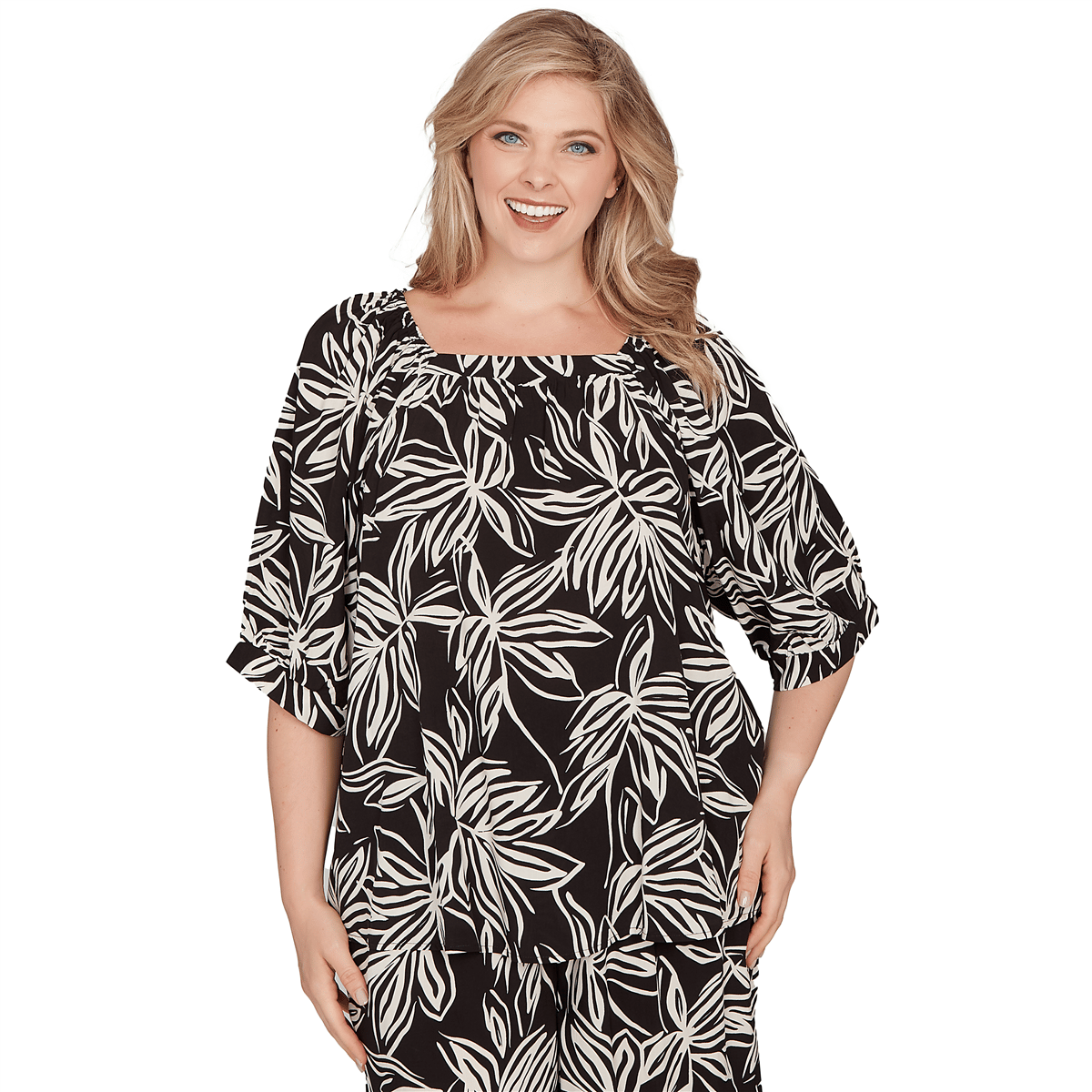 Click here for Plus Size Skyes the Limit Spicy Graphic Tropical L... prices