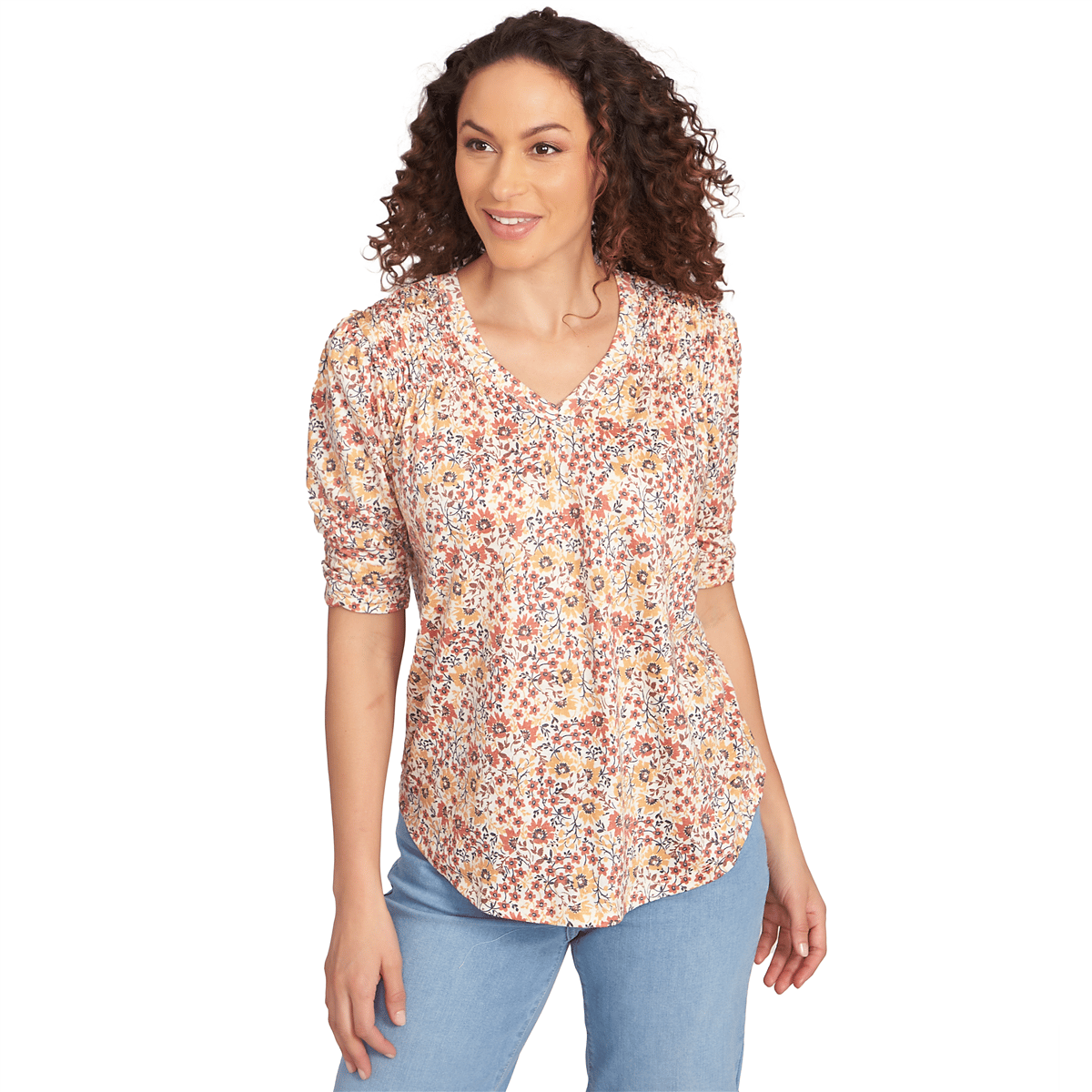 Click here for Plus Size Skyes the Limit Spicy Graphic Floral Cri... prices