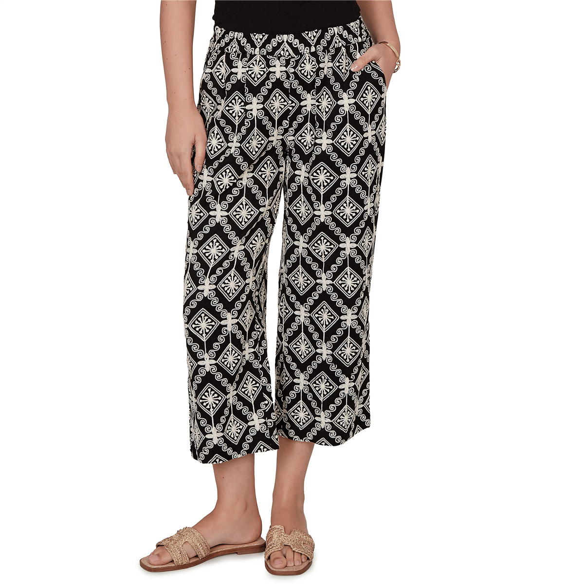 Click here for Petite Skyes The Limit Terra Tropic Embroidery Wid... prices