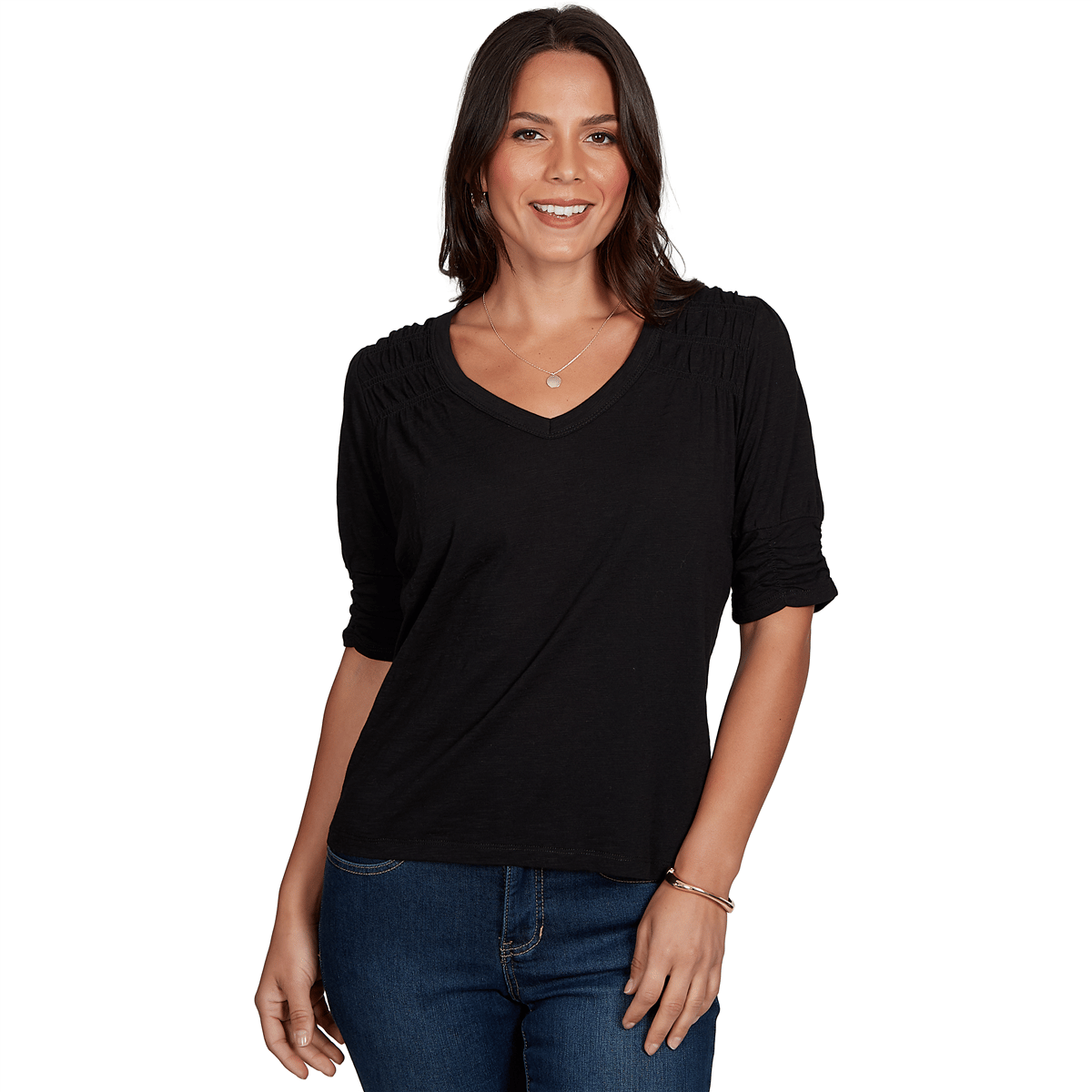 Click here for Plus Size Skyes the Limit Key Items Ruch Elbow Sle... prices
