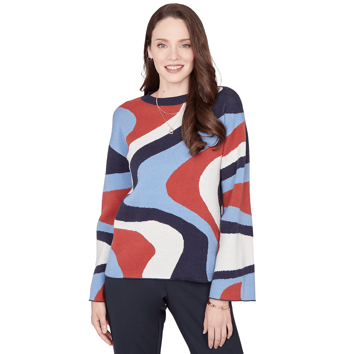 Click here for Womens Skyes the Limit Cozy Up Round Neck Color Bl... prices