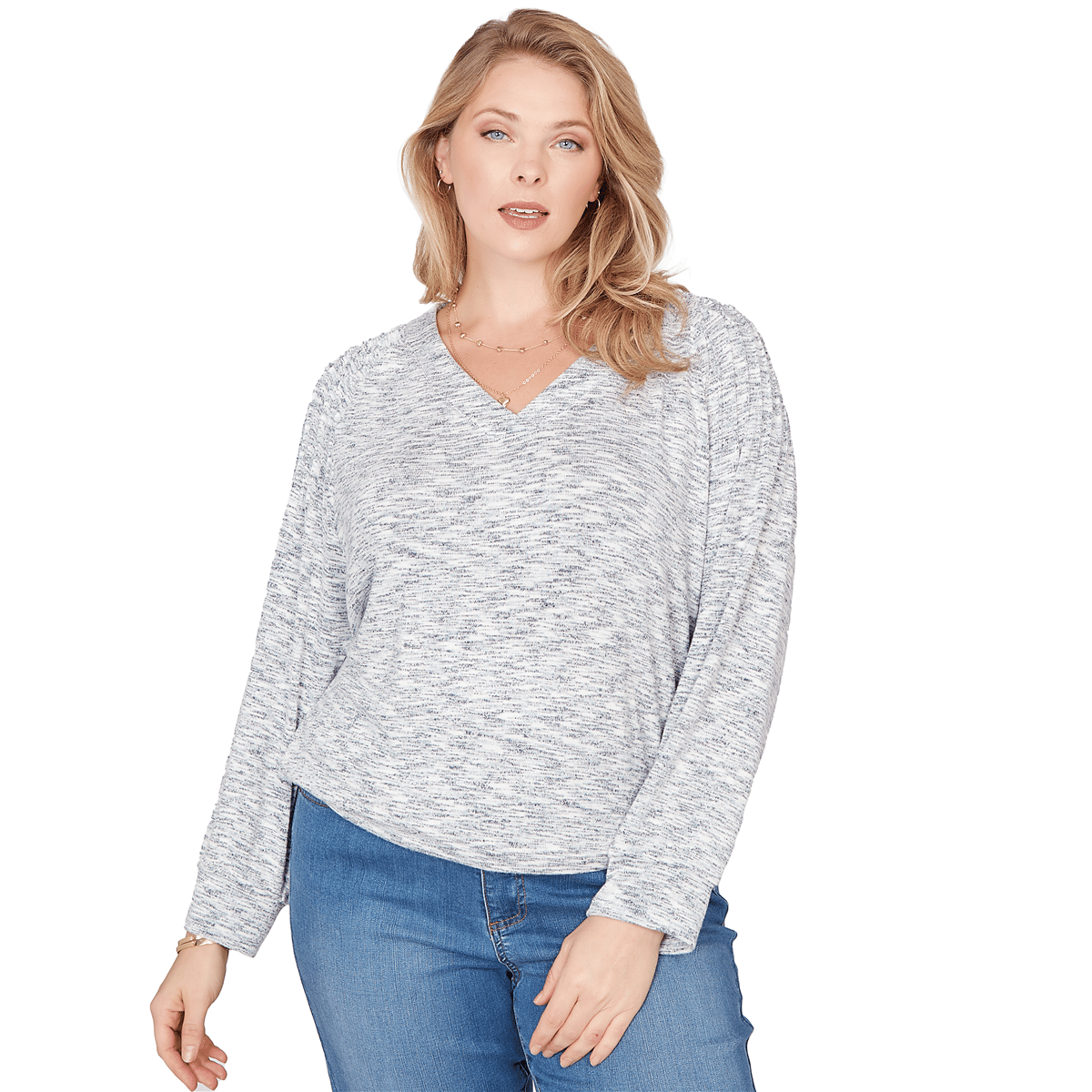 Click here for Plus Size Skyes the Limit Cozy Up Long Sleeve Marl... prices