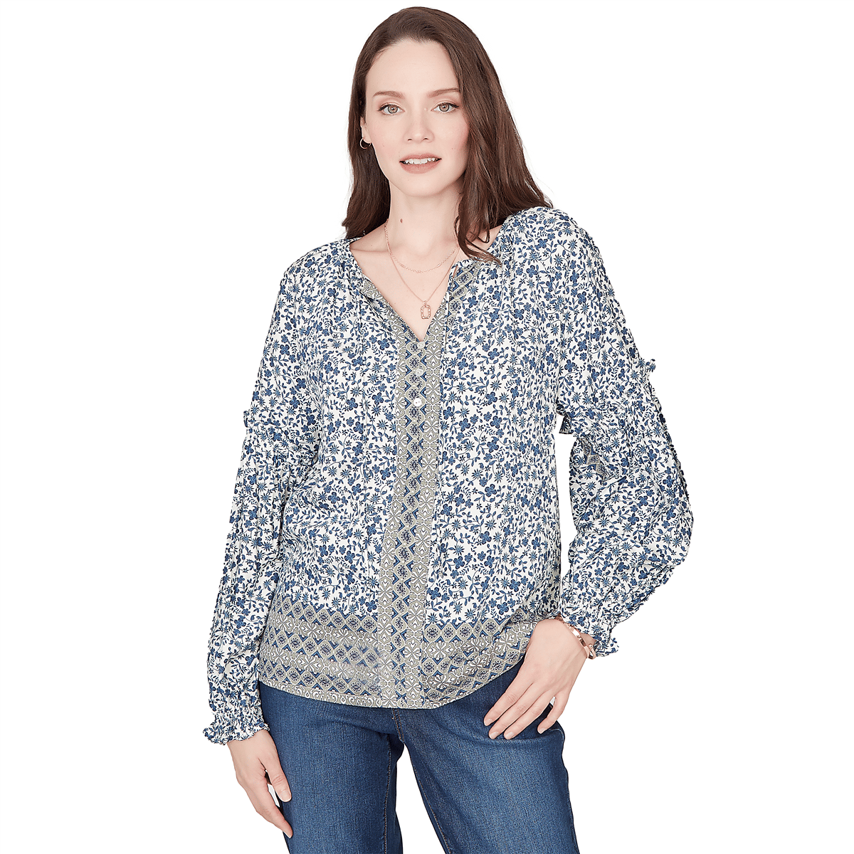 Click here for Petite Skyes the Limit Fresh Start Ruffle Ditsy Fl... prices