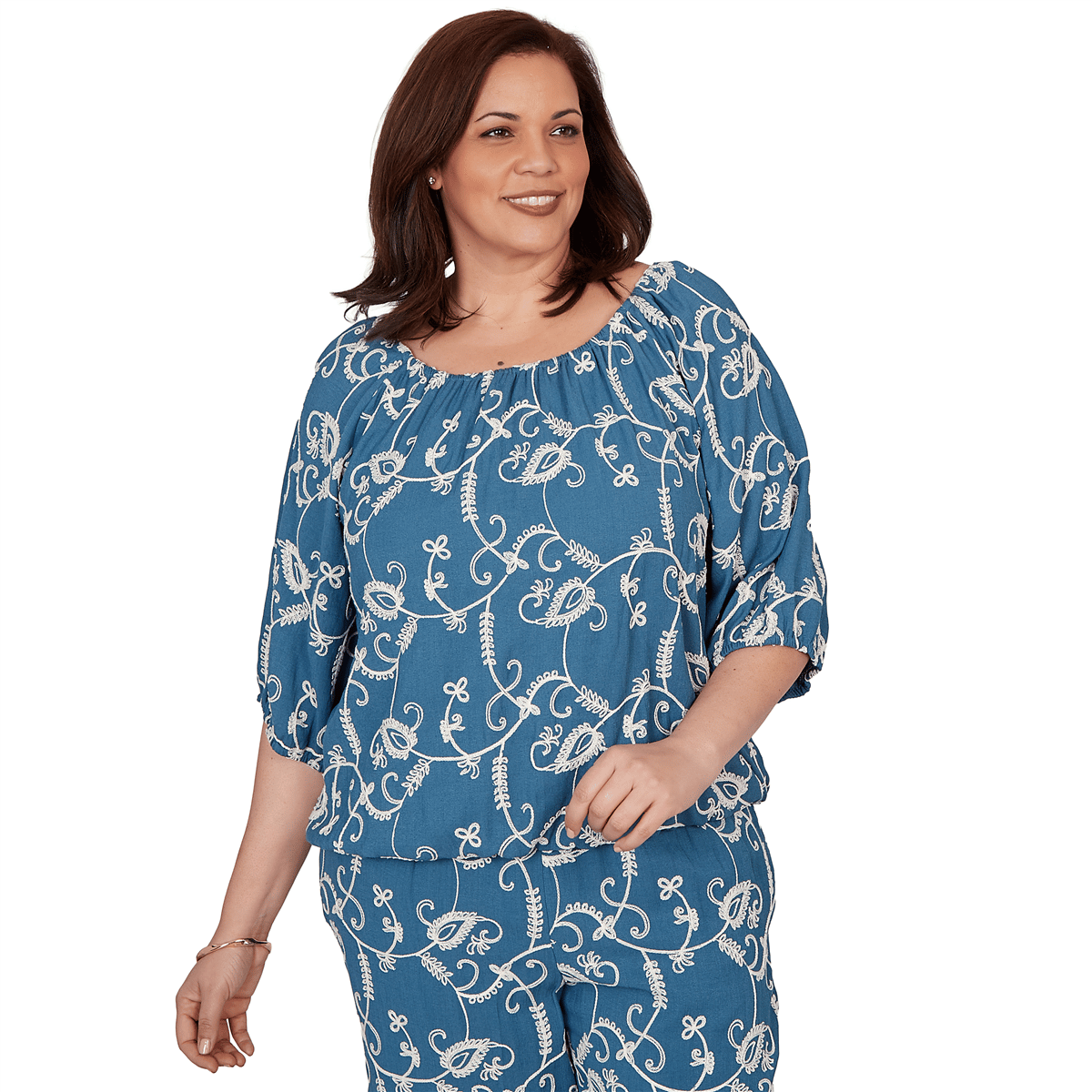 Click here for Plus Size Skyes the Limit Summer Spice Embroidered... prices
