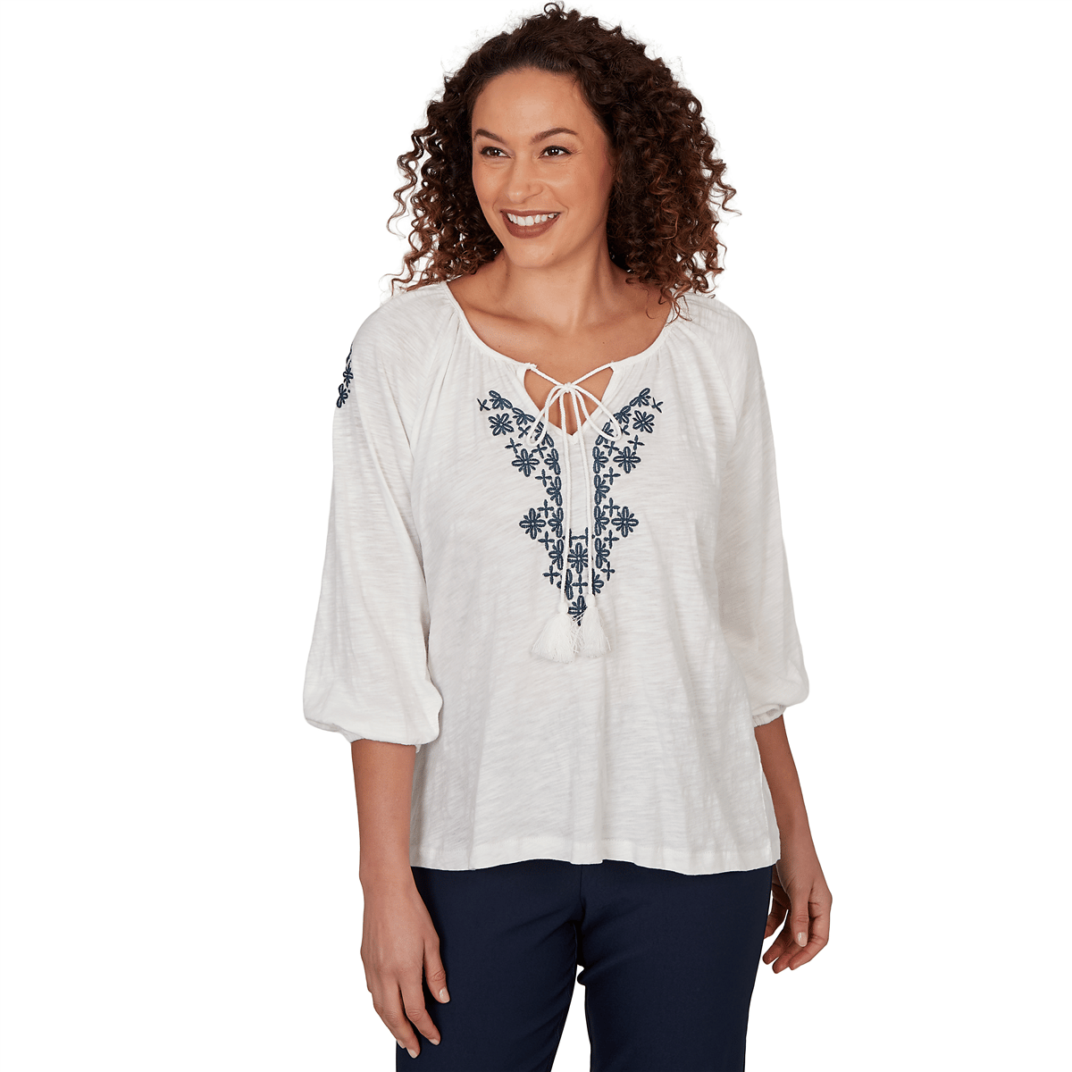 Click here for Petite Skyes the Limit Summer Spice Embroidery Pea... prices