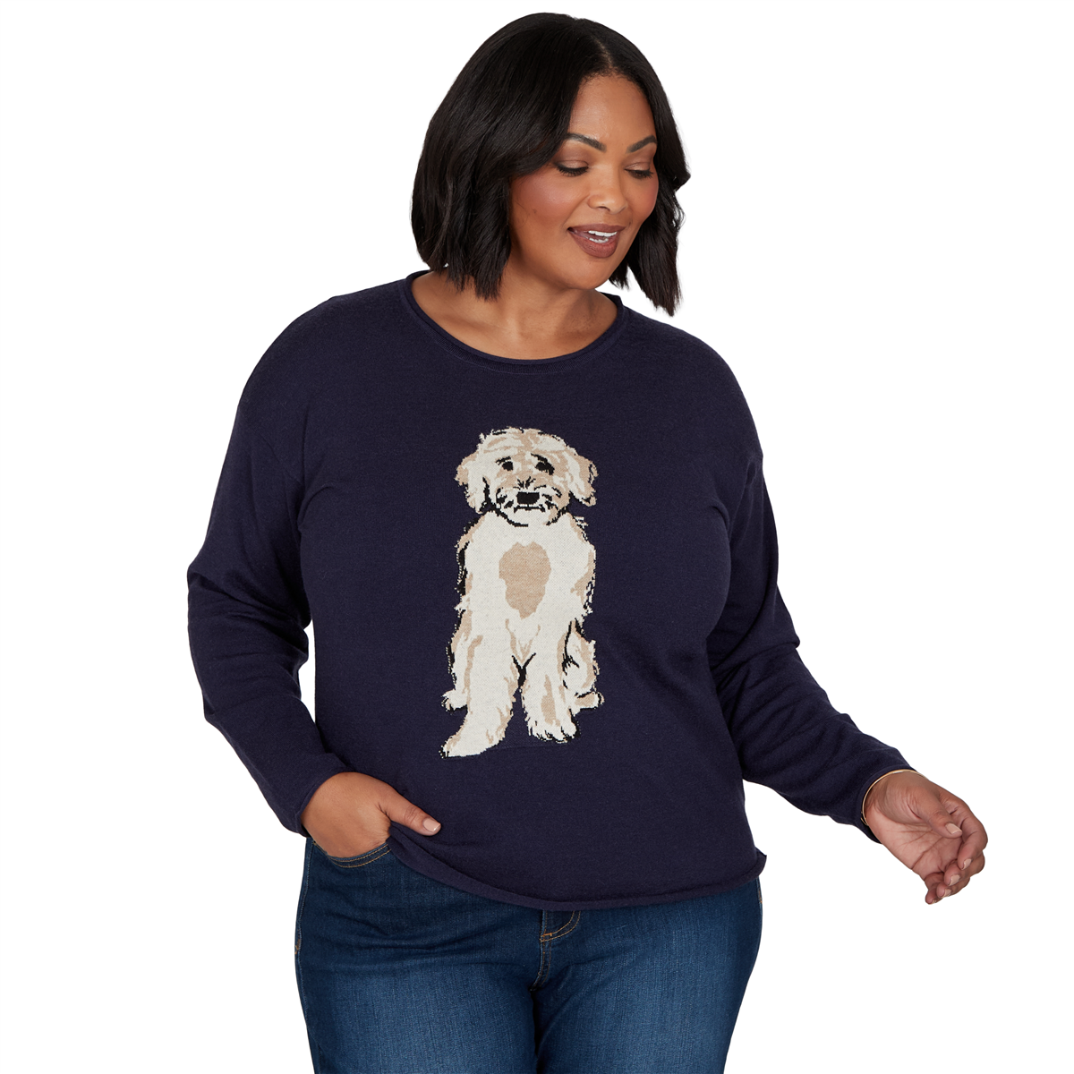 Click here for Plus Size Skyes the Limit Urban Heirloom Dog Motif... prices