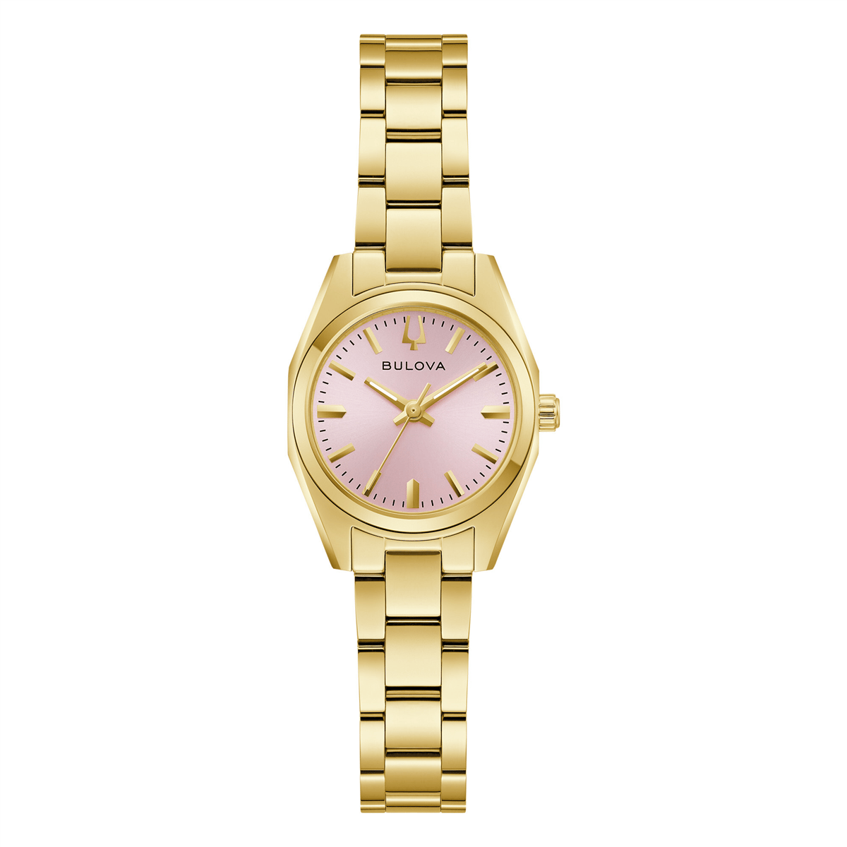 Click here for Womens Bulova Surveyor Gold Tone Pink Dial Bracele... prices