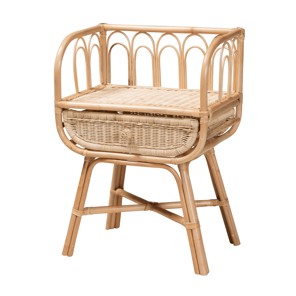 Click here for Baxton Studio Panchali Modern Bohemian Rattan Nigh... prices