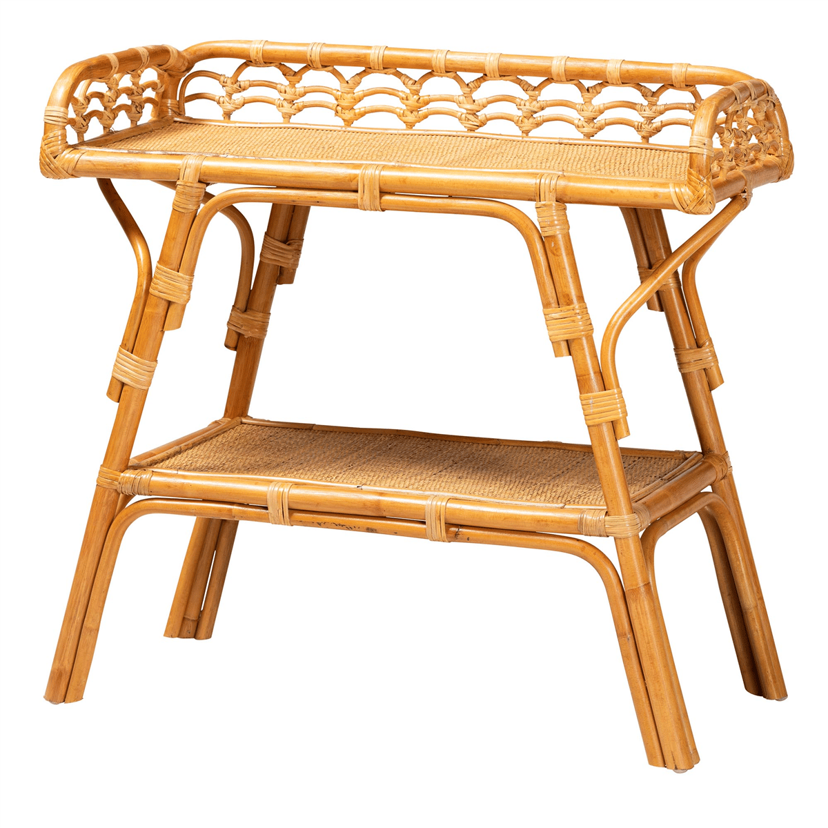 Click here for bali & pari Nayana Modern Bohemian 2-Tier Console... prices