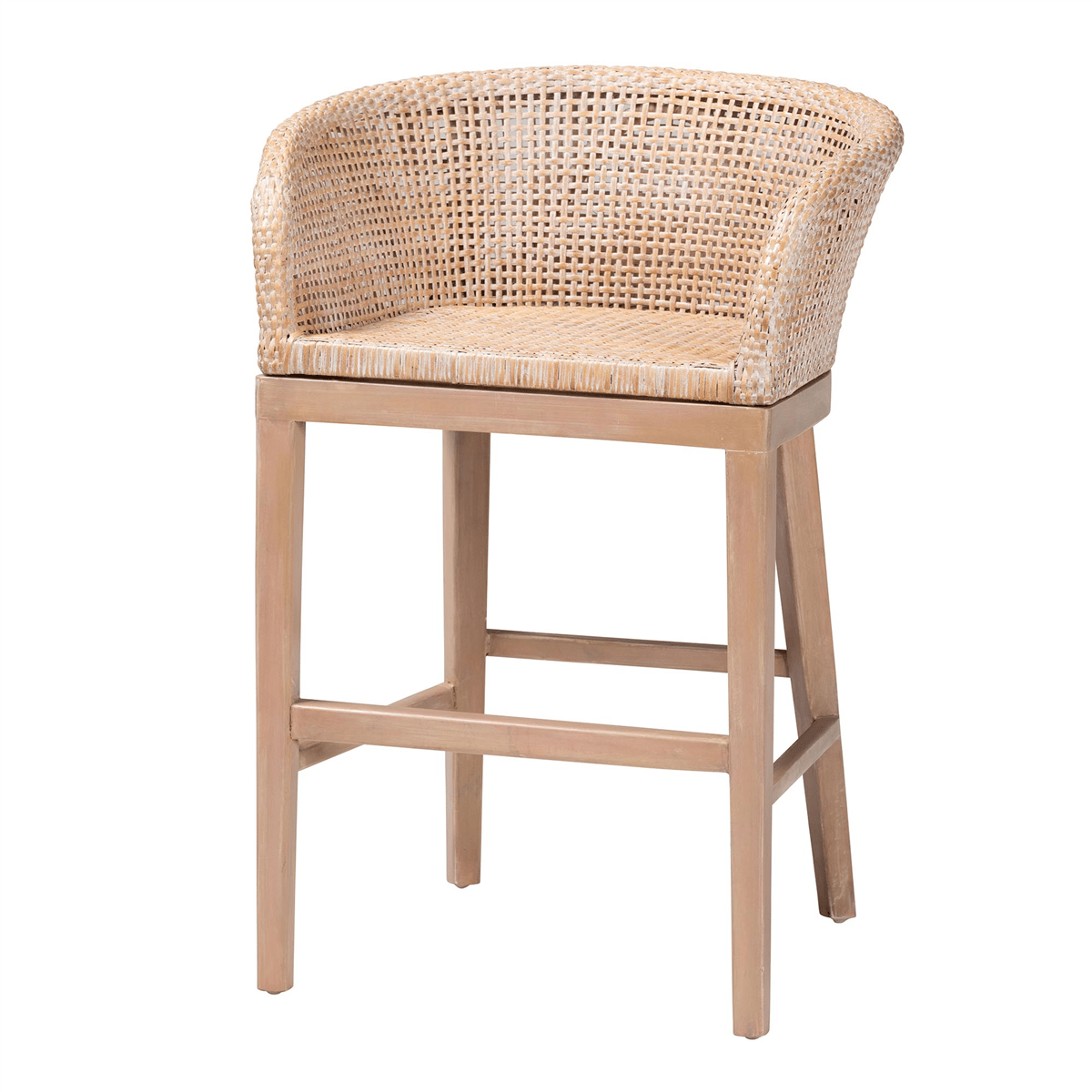 Papua Counter Height Bar Stool  One Size  White