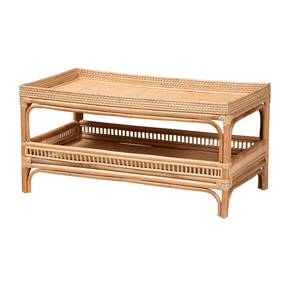 Lombok Rattan Coffee Table  One Size  White