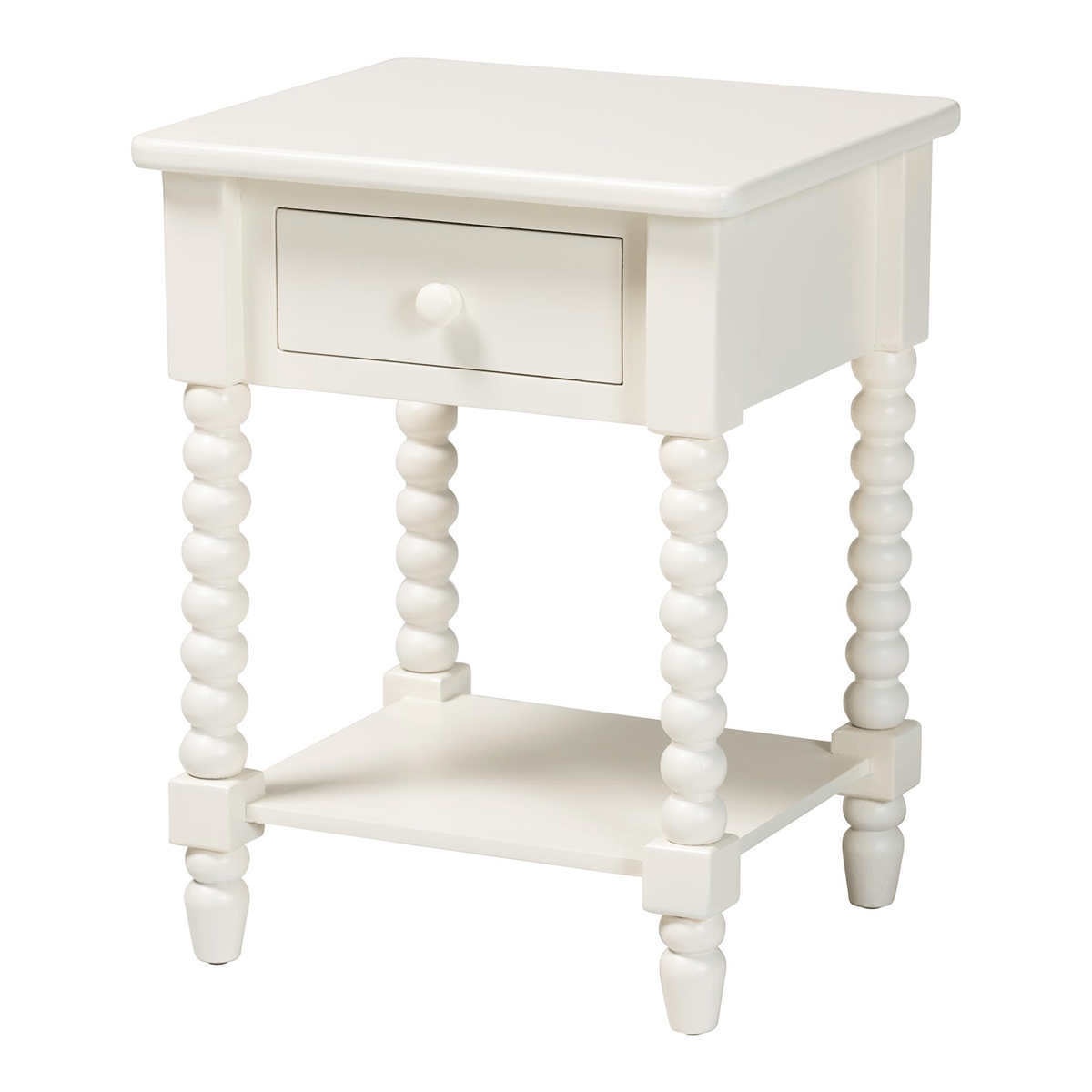 Click here for Baxton Studio Raynera End Table with Bobbin Legs prices