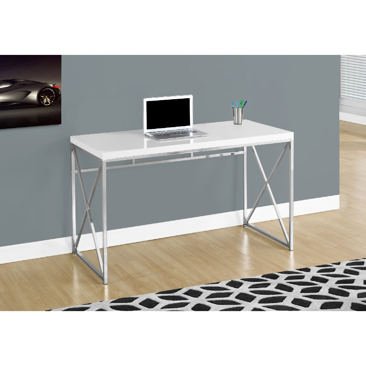 Click here for Monarch Specialties 48in. White Modern Computer De... prices