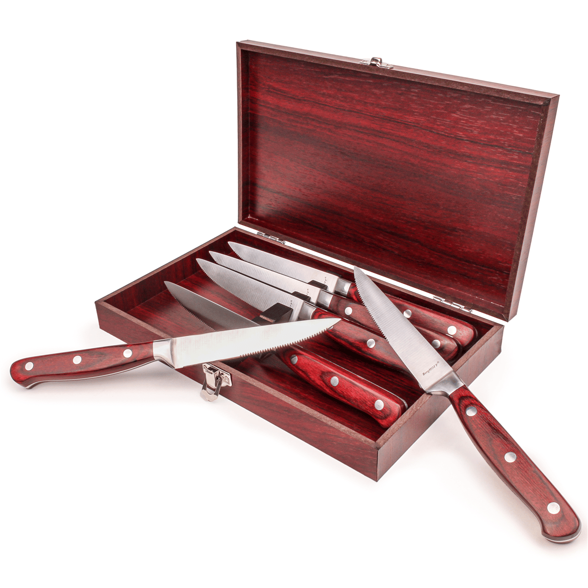 Click here for BergHOFF Pakka Wood 7pc. Stainless Steel Steak Kni... prices