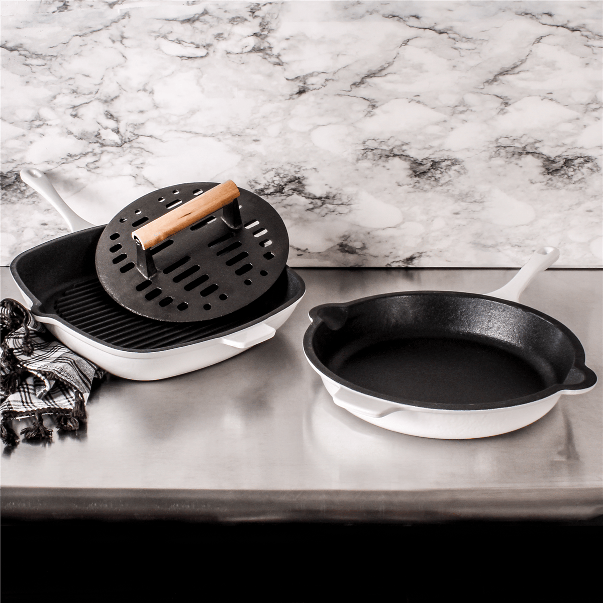 Click here for BergHOFF Neo 3pc. Cast Iron Fry & Grill Pan Set wi... prices