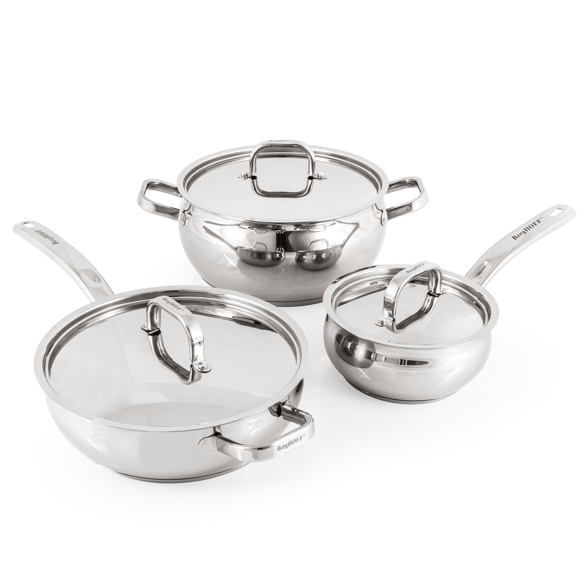 Click here for BergHOFF Belly Shape 6pc 18/10 Stainless Steel Coo... prices
