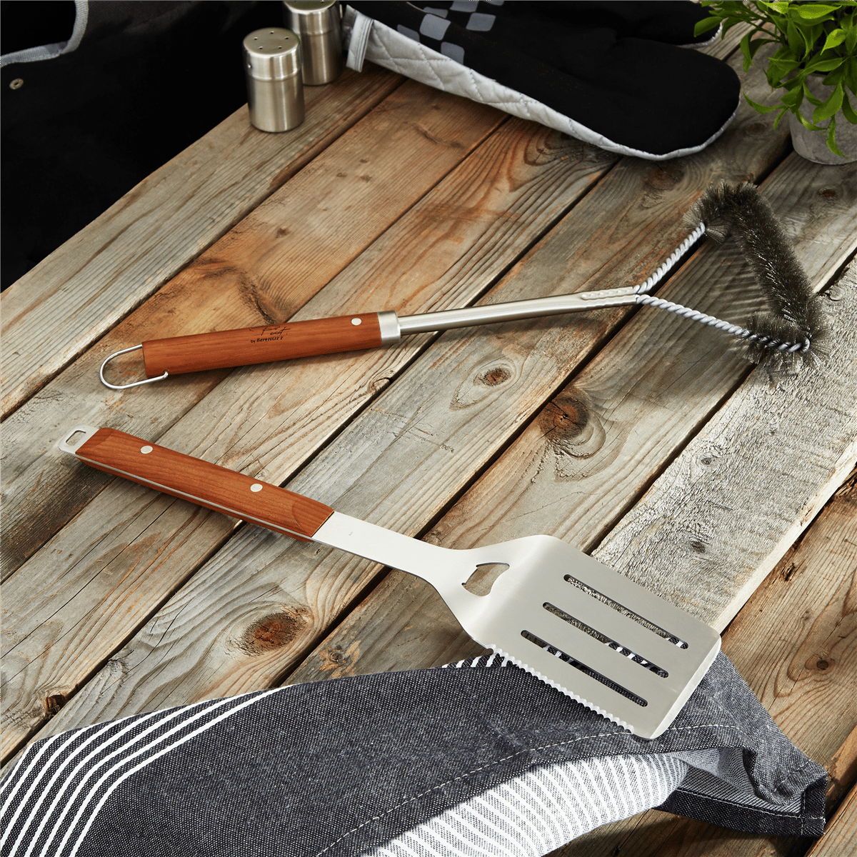 Click here for BergHOFF 2pc. Stainless Steel BBQ Brush & Turner S... prices