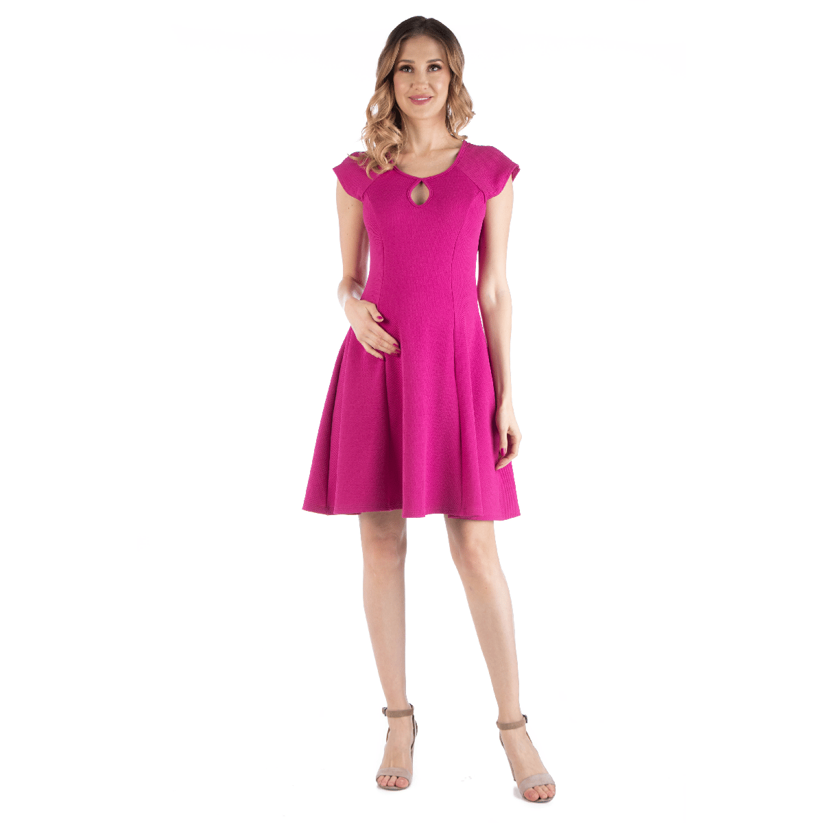 Click here for Plus Size 24/7 Comfort Apparel Keyhole Neck Matern... prices