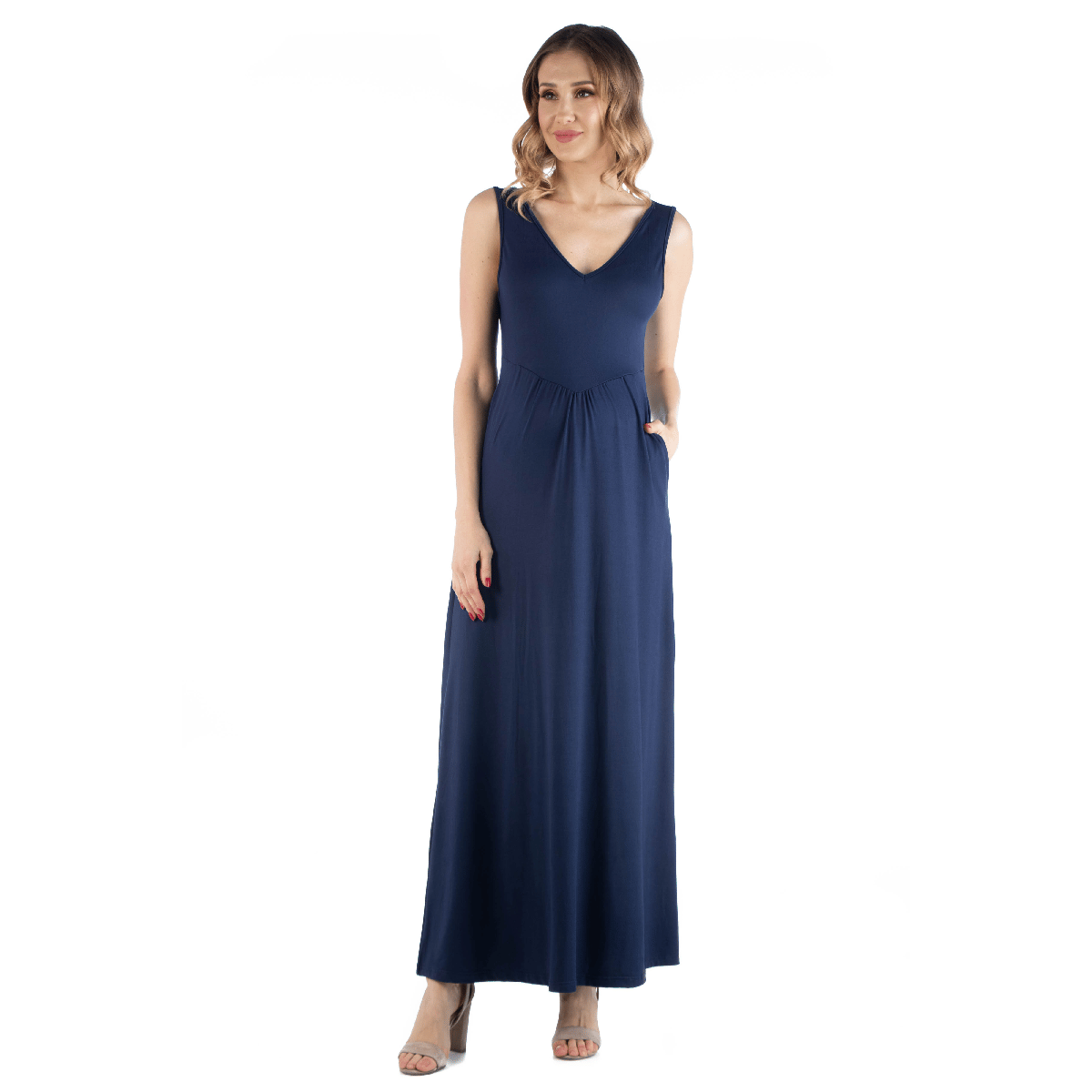 Click here for Womens 24/7 Comfort Apparel Pocket Maternity Maxi... prices