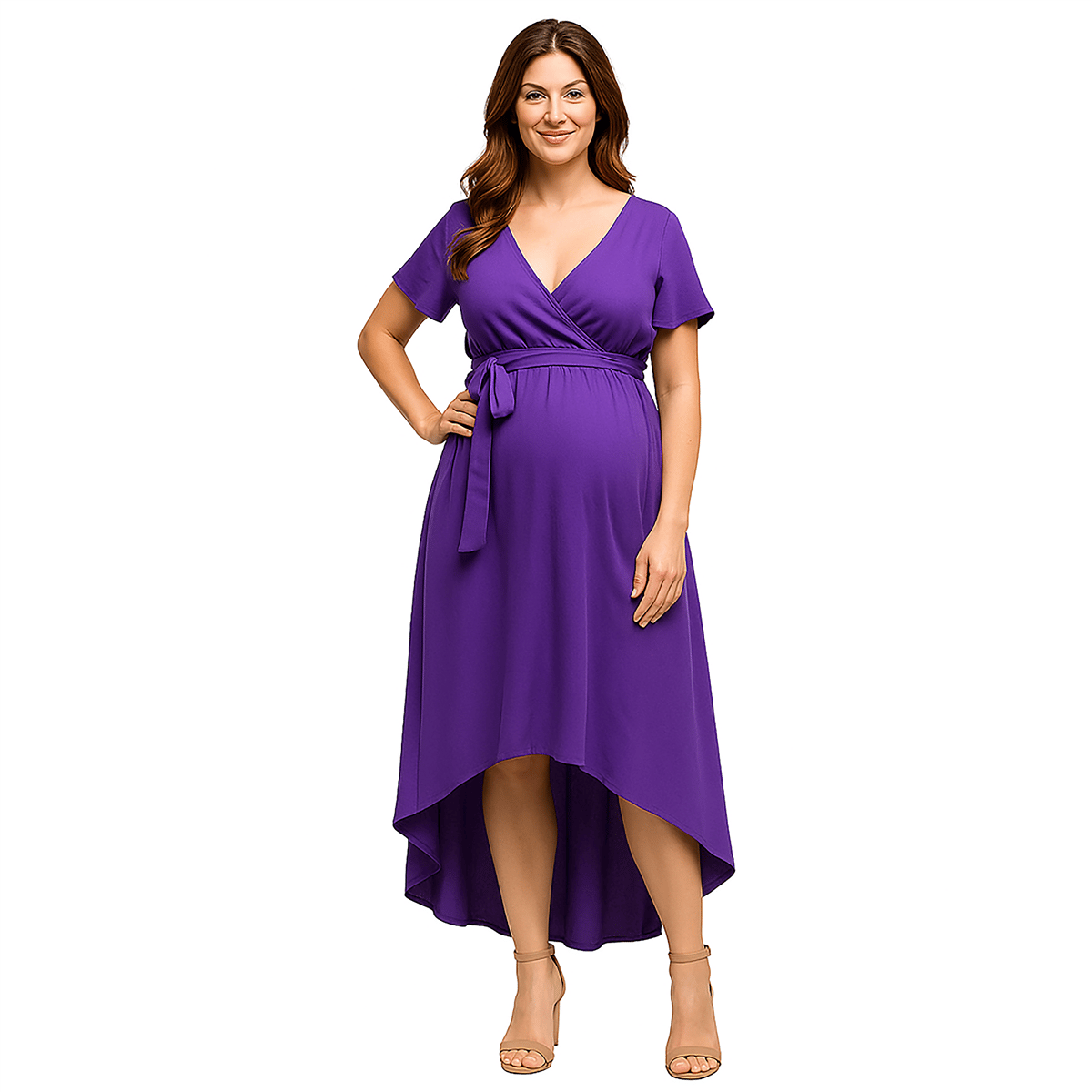 Click here for Plus Size 24/7 Comfort Apparel Faux Wrap Maternity... prices