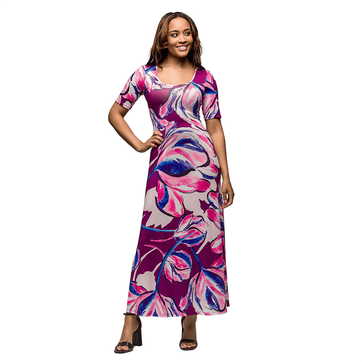 Click here for Womens 24/7 Comfort Apparel Floral A-Line Maternit... prices
