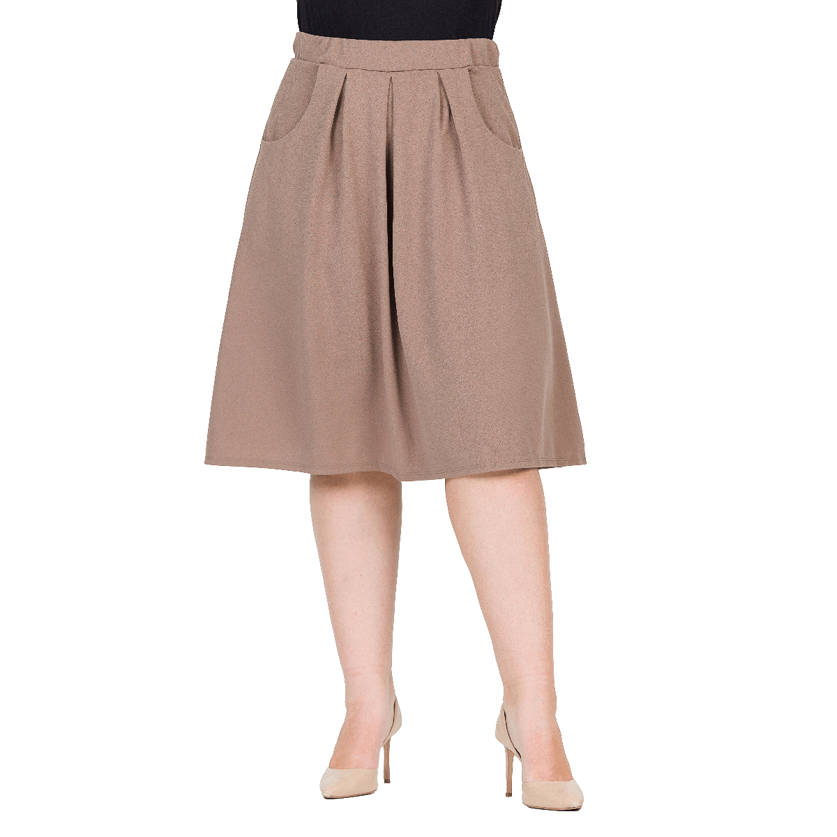 Click here for Plus Size 24/7 Comfort Apparel Pleated Knee Length... prices