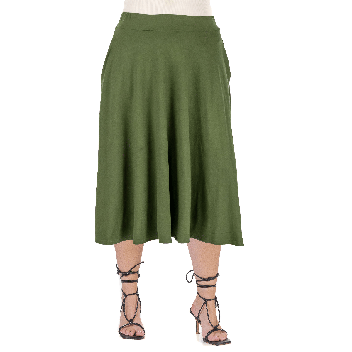Click here for Plus Size 24/7 Comfort Apparel Pleated Pocket Midi... prices