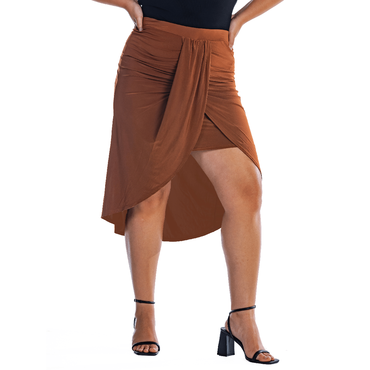 Plus Size 24/7 Comfort Apparel Knee Length Tulip Midi Skirt