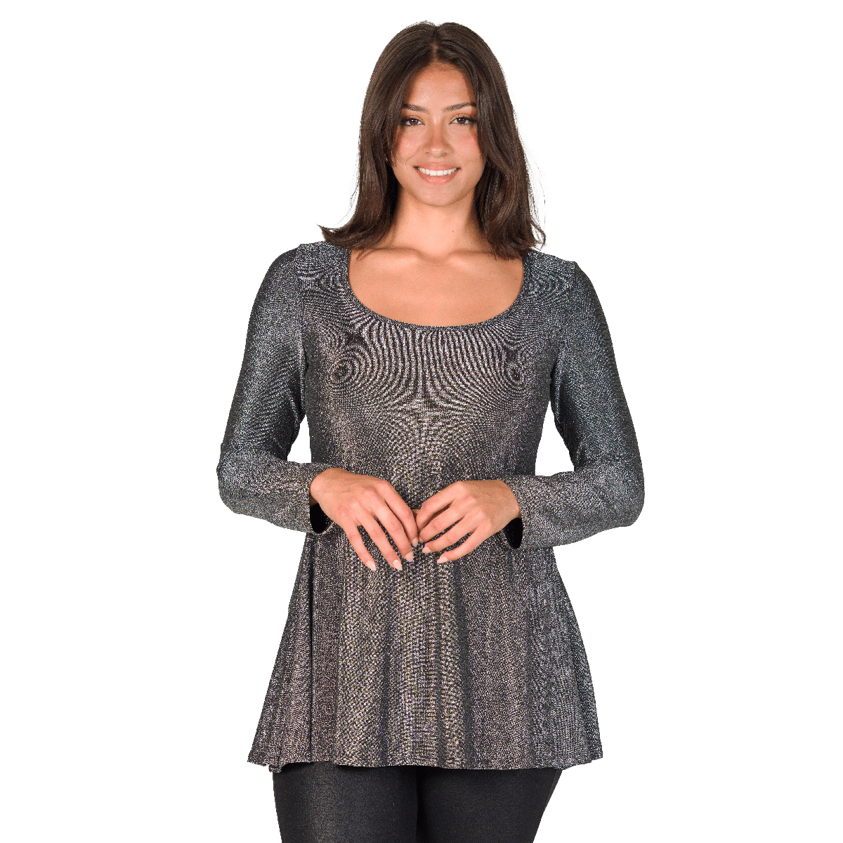 Click here for Womens 24/7 Comfort Apparel Scoop Neck Shimmery Fa... prices