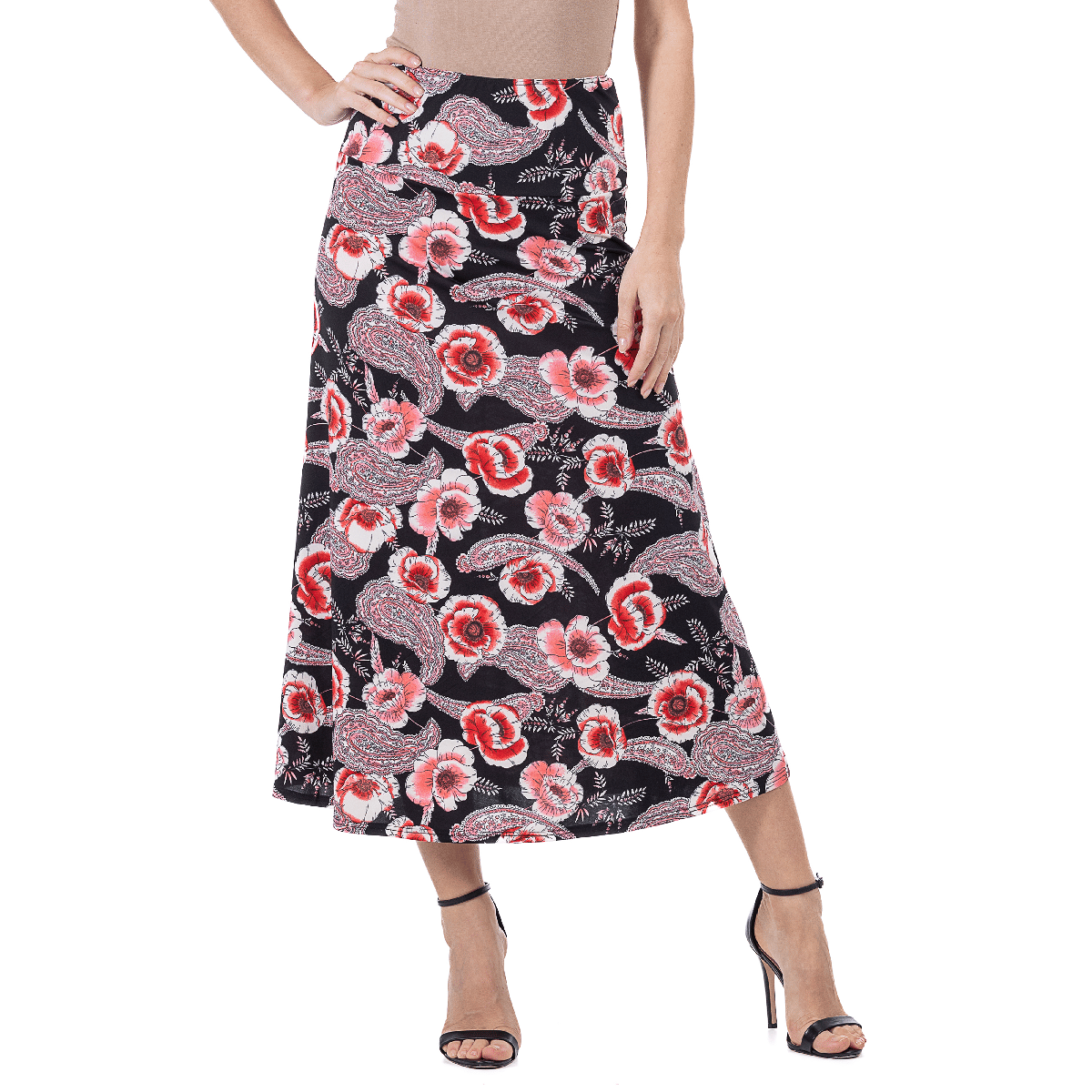 Click here for Womens 24/7 Comfort Apparel Black & Red Floral Max... prices
