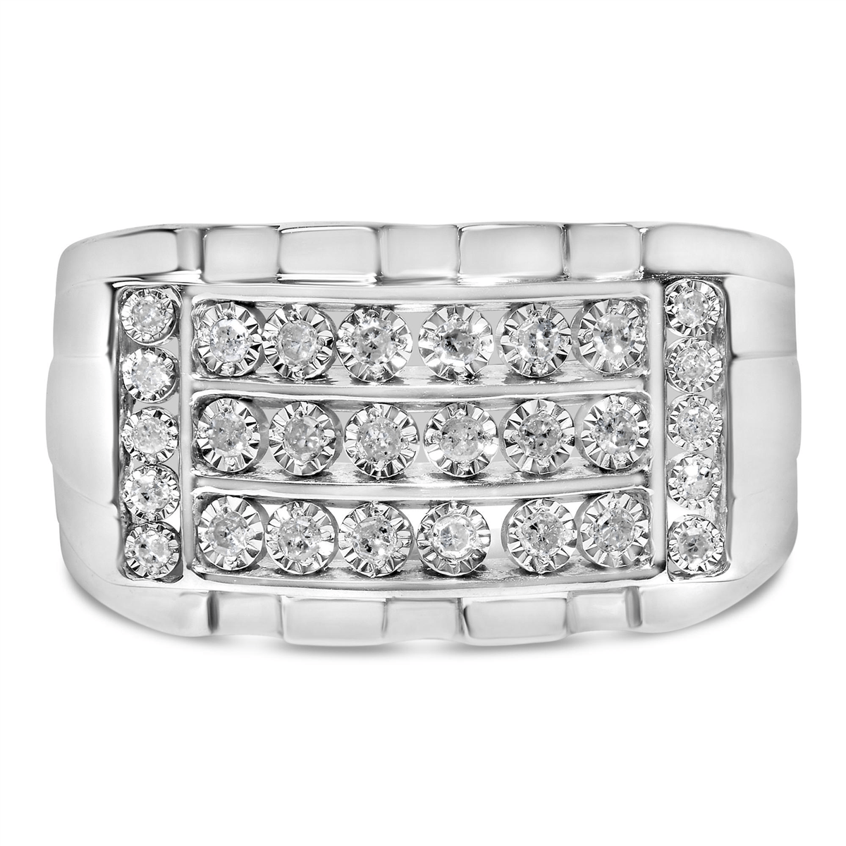 Click here for Mens Haus of Brilliance 1/4ctw. Diamond 3-Row Chan... prices