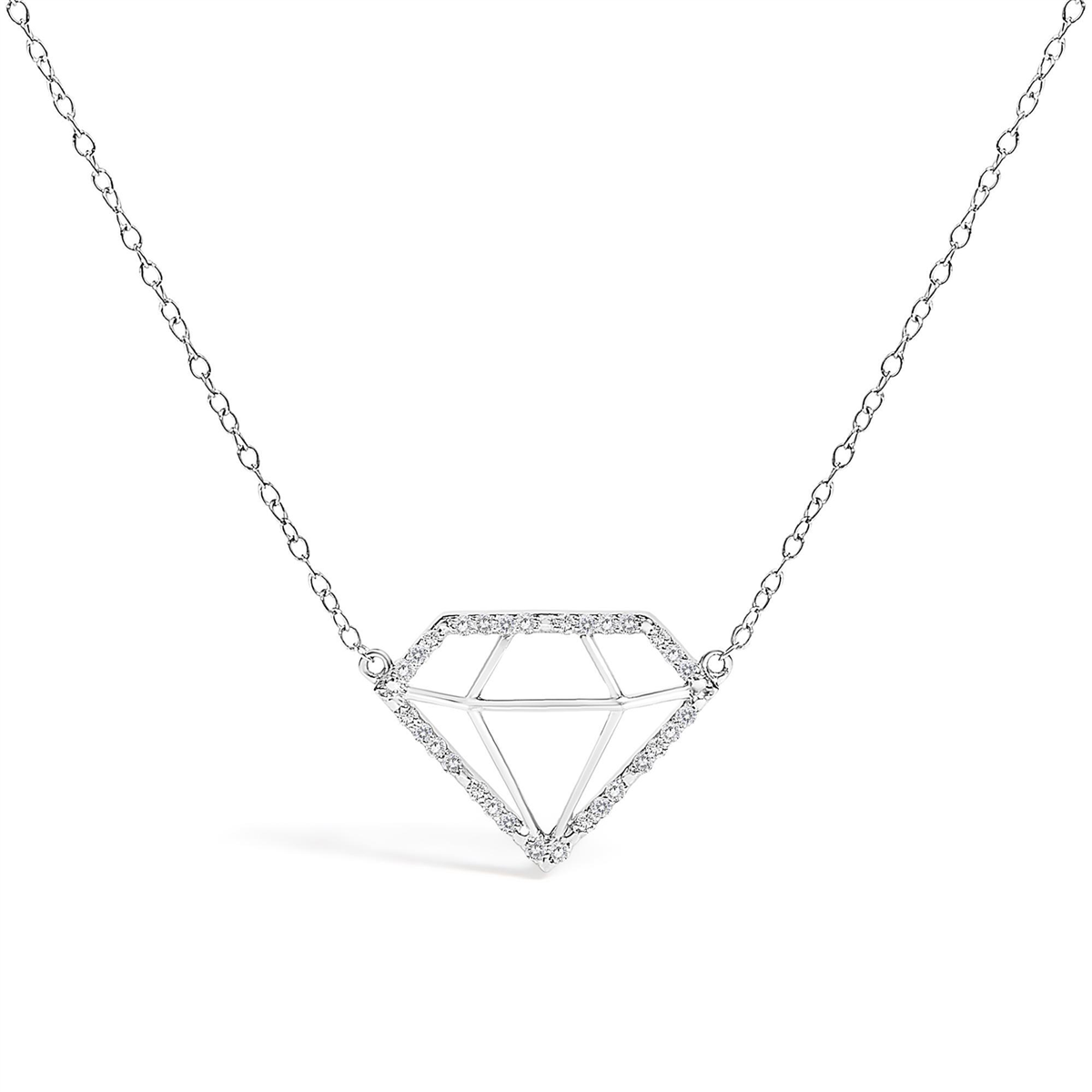 Click here for Haus of Brilliance Lab-Grown Diamond-Shaped Pendan... prices