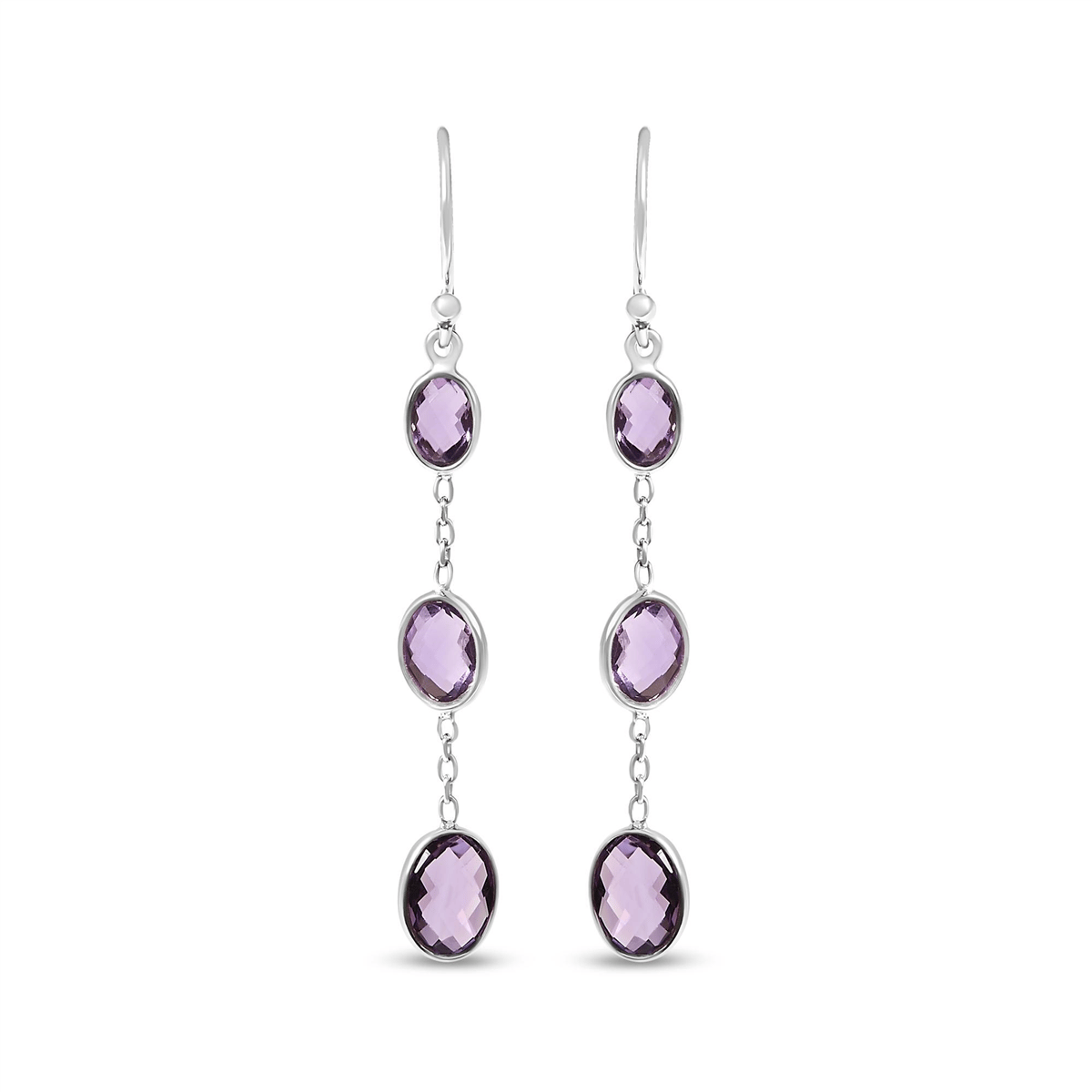 Click here for Haus of Brilliance Checkerboard Amethyst Drop & Da... prices