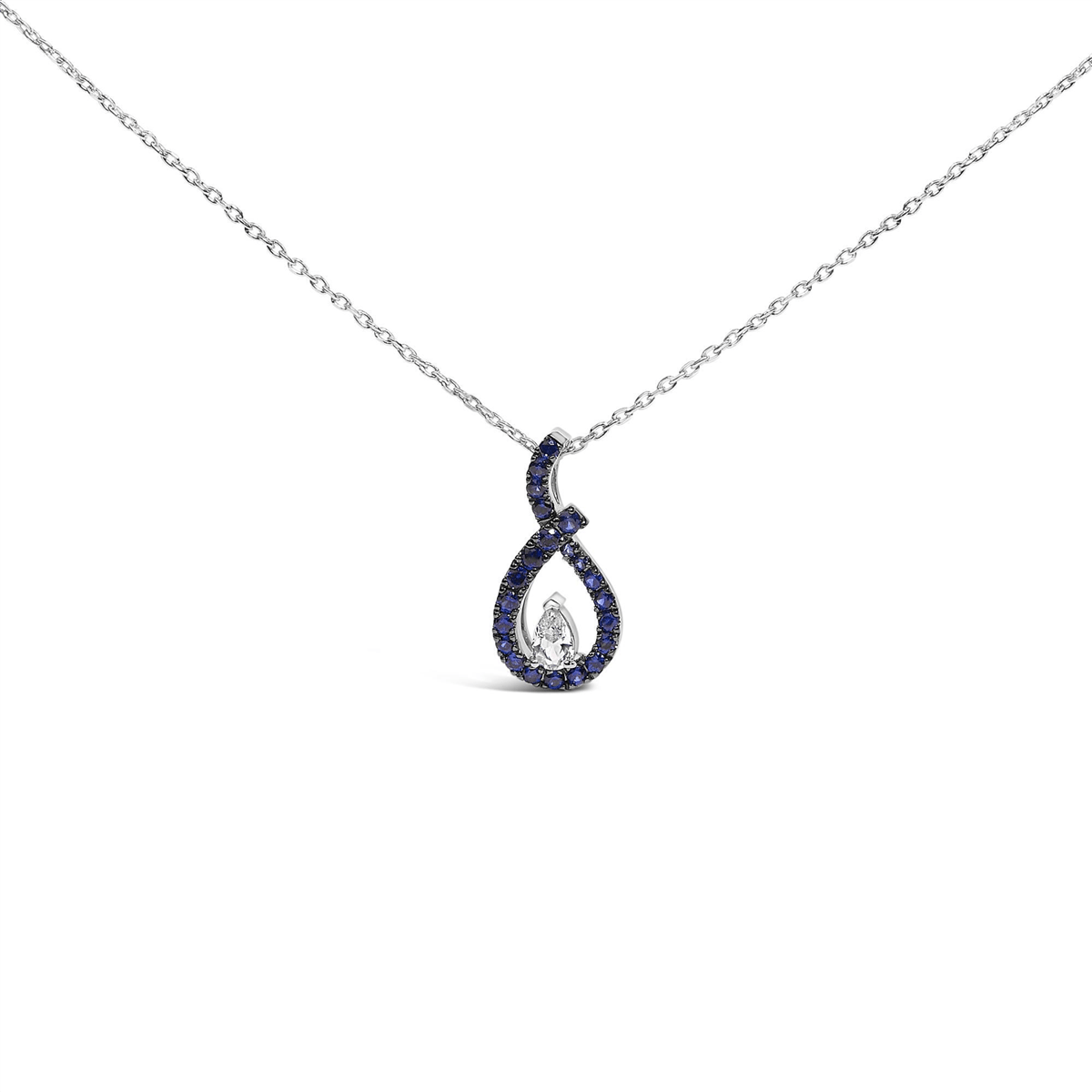 Click here for Haus of Brilliance Blue/White Sapphire Teardrop Pe... prices