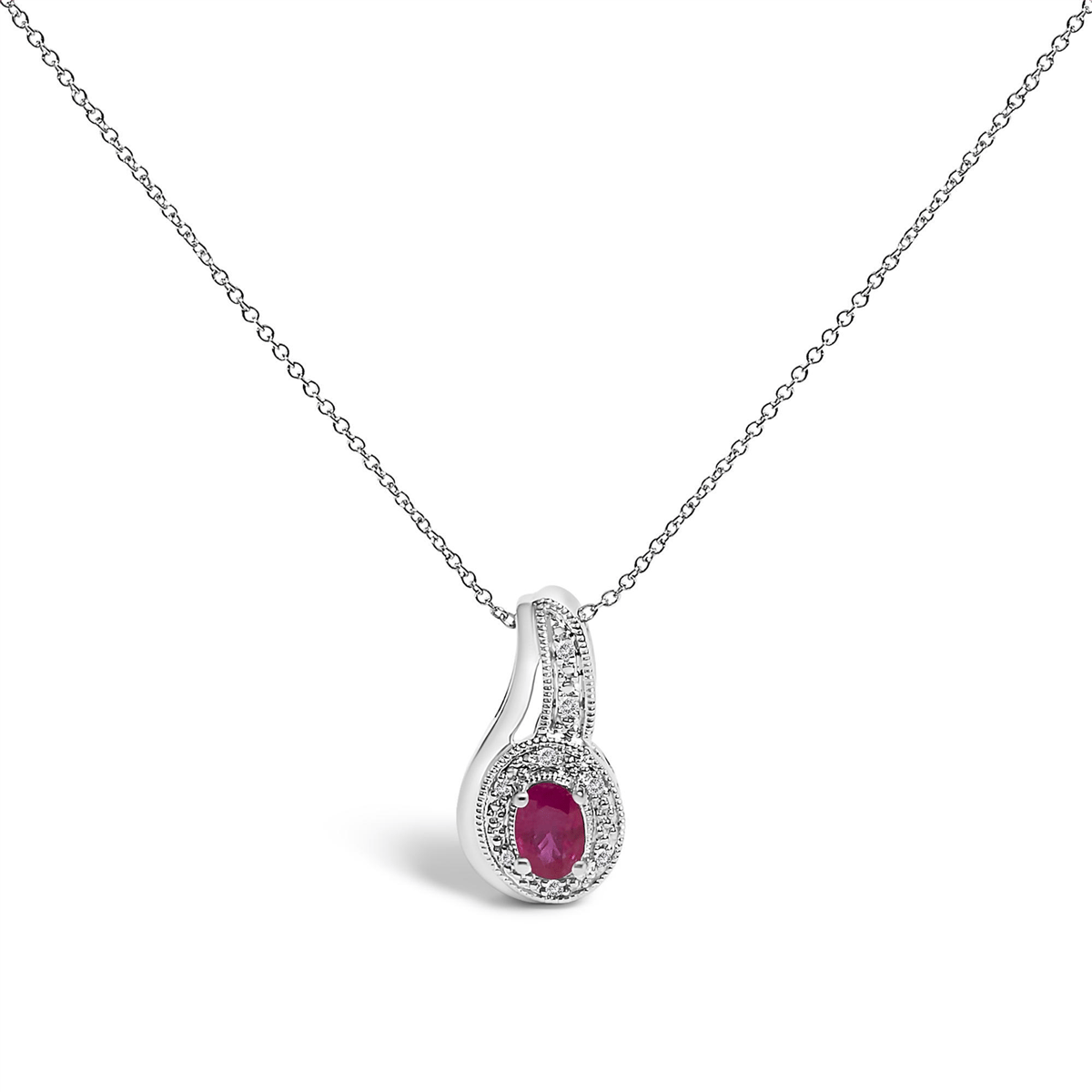 Click here for Haus of Brilliance Ruby &Diamond Accent Milgrain P... prices