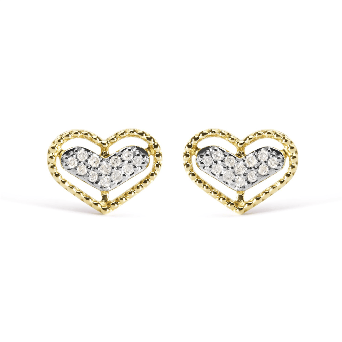 Click here for Haus of Brilliance 1/10ctw. Diamond Heart Gold Hal... prices