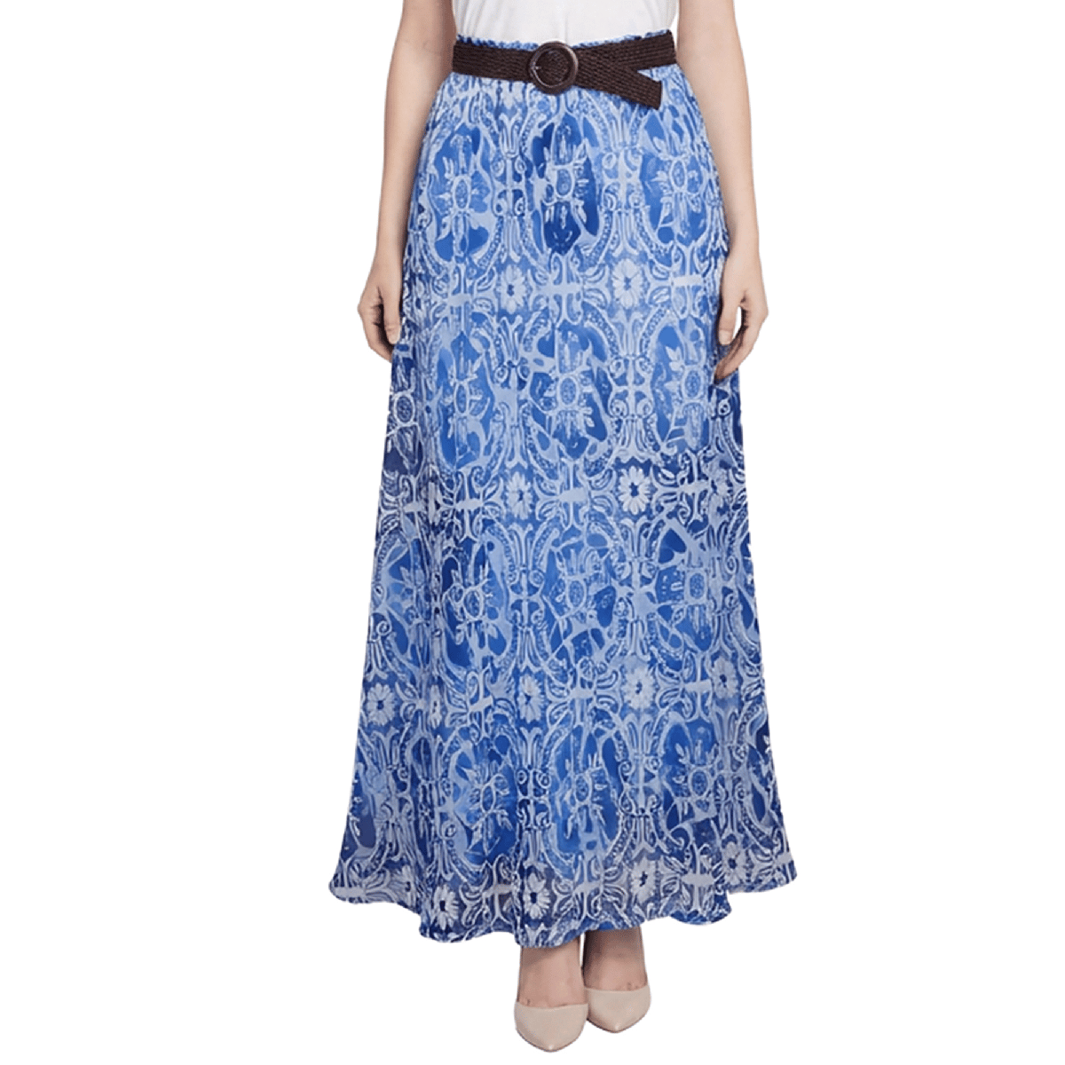 Click here for Petite NY Collection Belt Waist Medallion Chiffon... prices