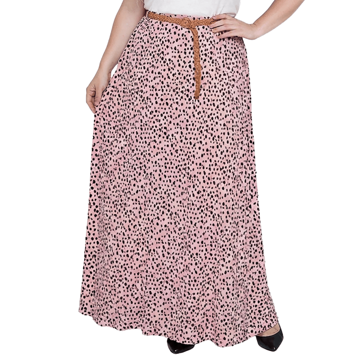 Click here for Plus Size NY Collection Belt Waist Dot Chiffon Max... prices