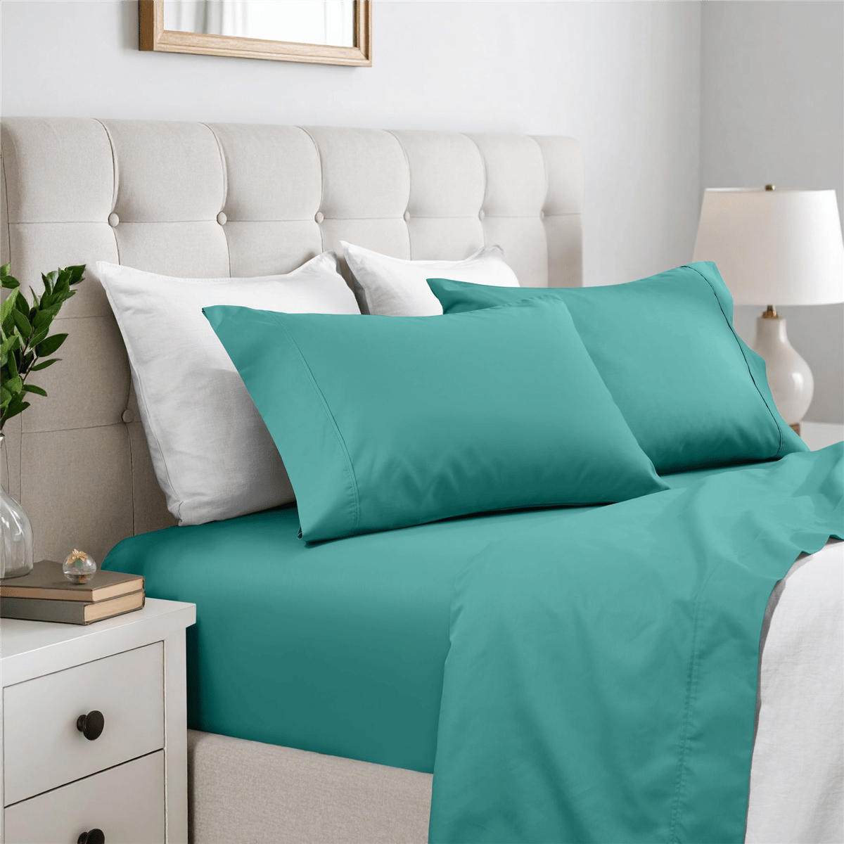 Superior Solid 600TC Cotton Blend Deep Pocket Sheet Set