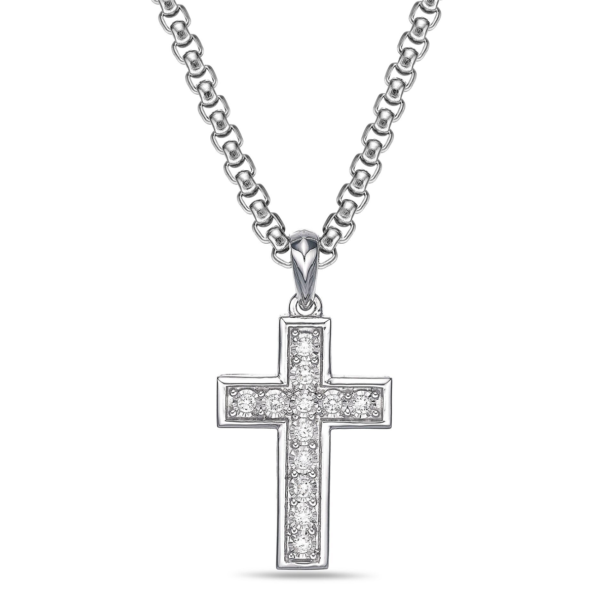Click here for Mens Lynx 1/3ctw. Lab-Grown Diamond Cross Pendant... prices