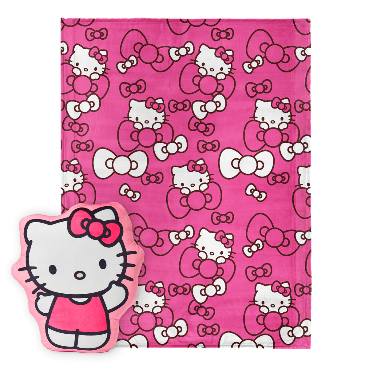 Click here for Northwest Hello Kitty Pink Bow Pretty Throw & Clou... prices