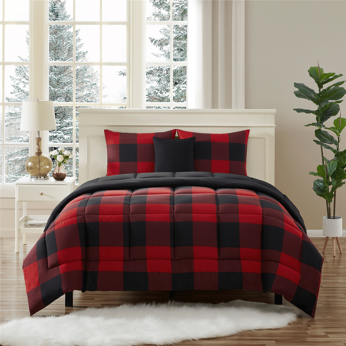Click here for Sweet Home Collection 4pc. Buffalo Check Reversibl... prices