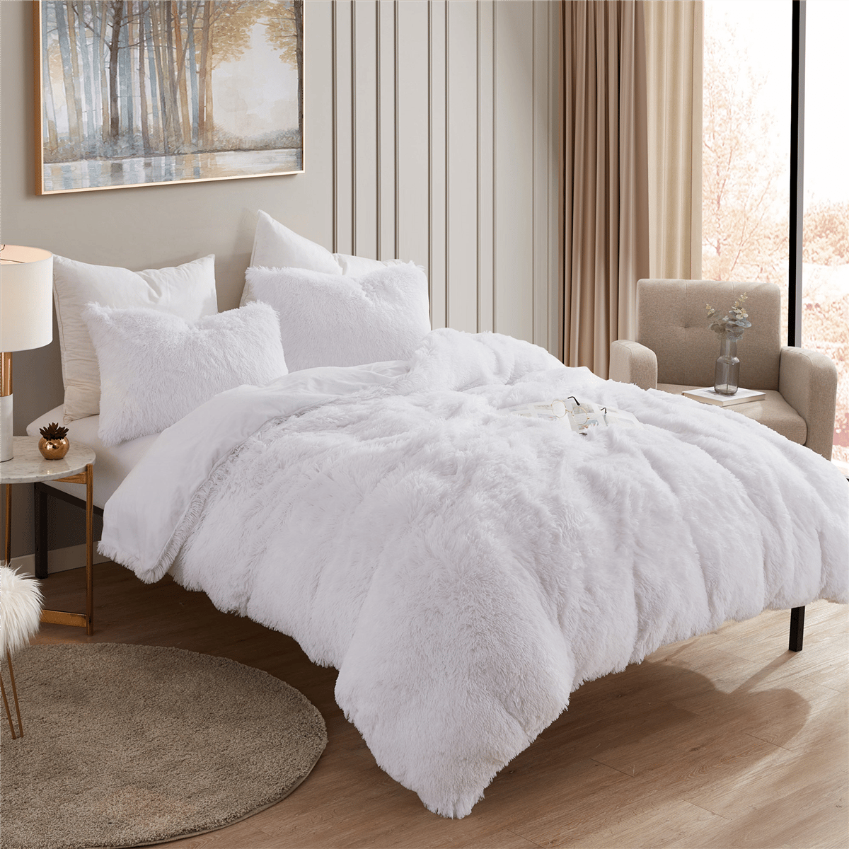 Click here for Sweet Home Collection Plush Shaggy 3pc. Comforter... prices