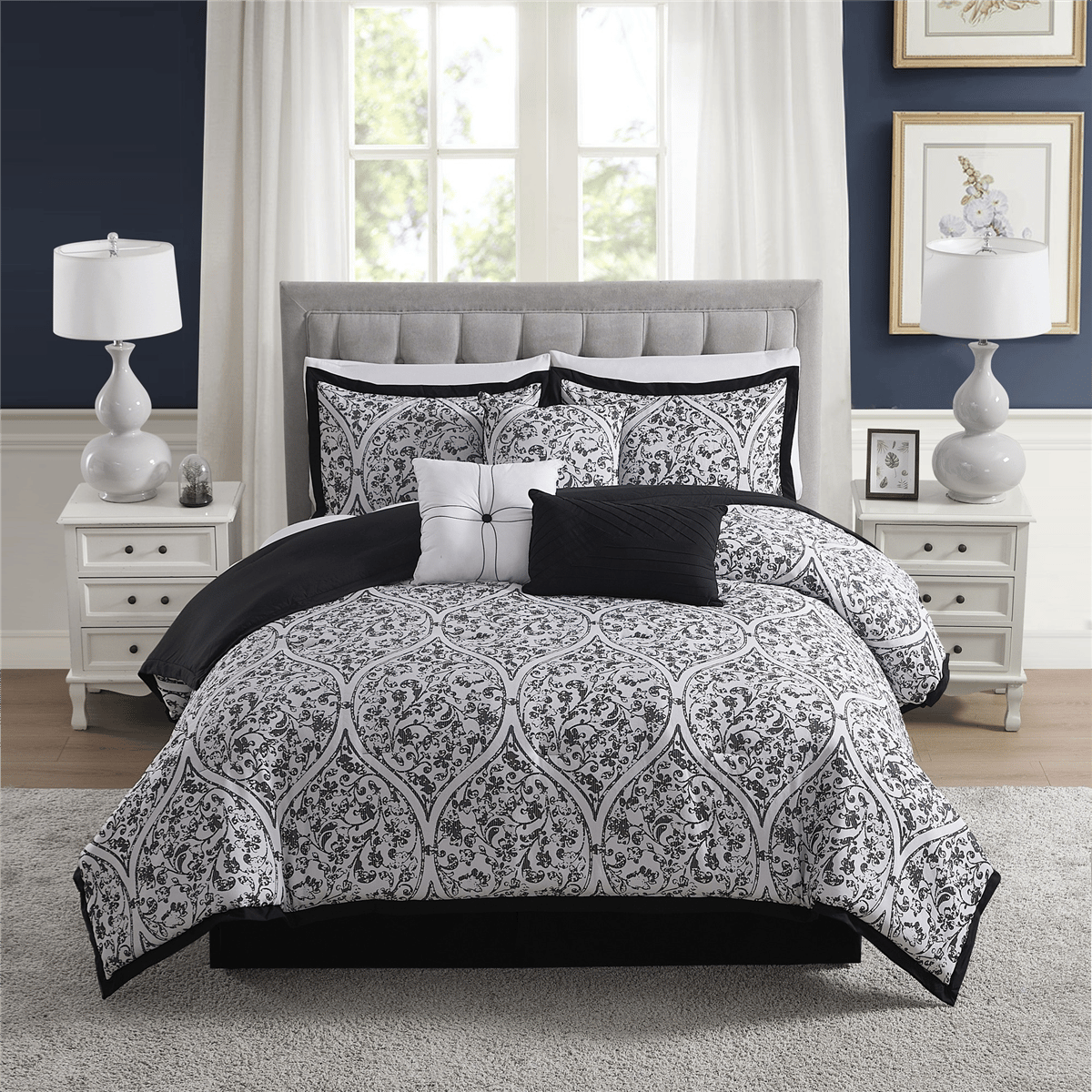 Click here for Sweet Home Collection Trieste 7pc. Reversible Dama... prices