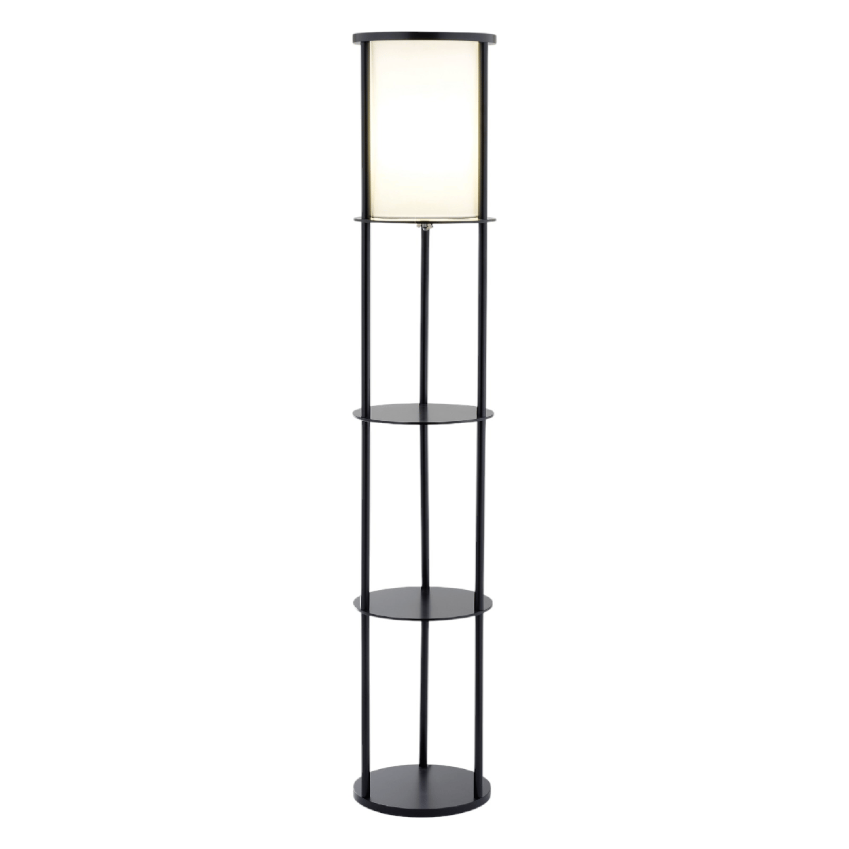 Click here for HomeRoots 63in. Black Wood Column Floor Lamp with... prices