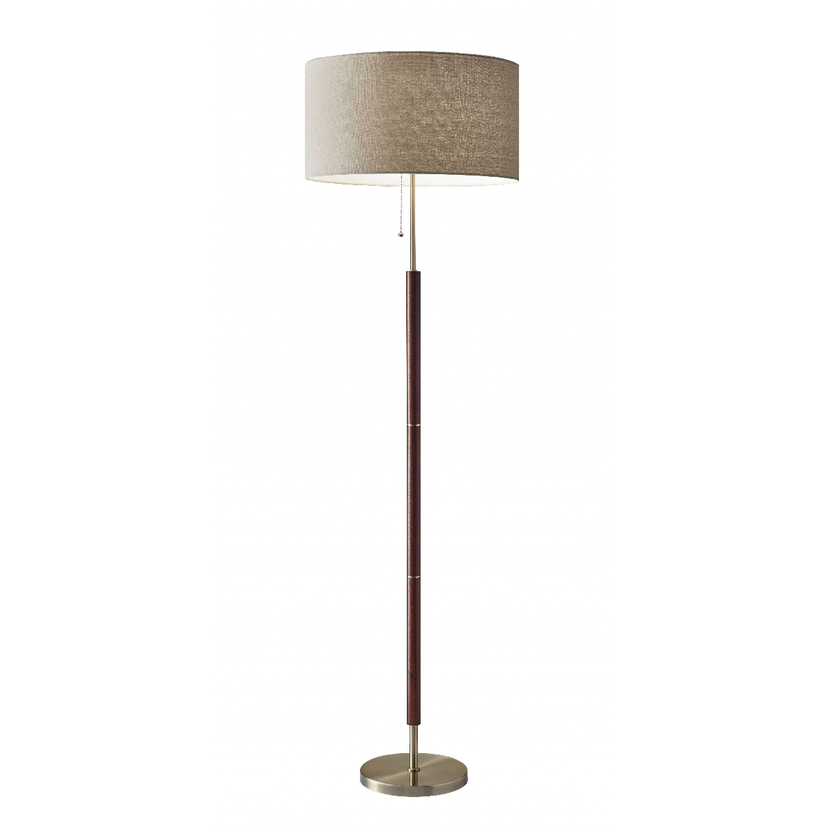 Click here for HomeRoots 66in. Brown Floor Lamp with Drum Shade prices