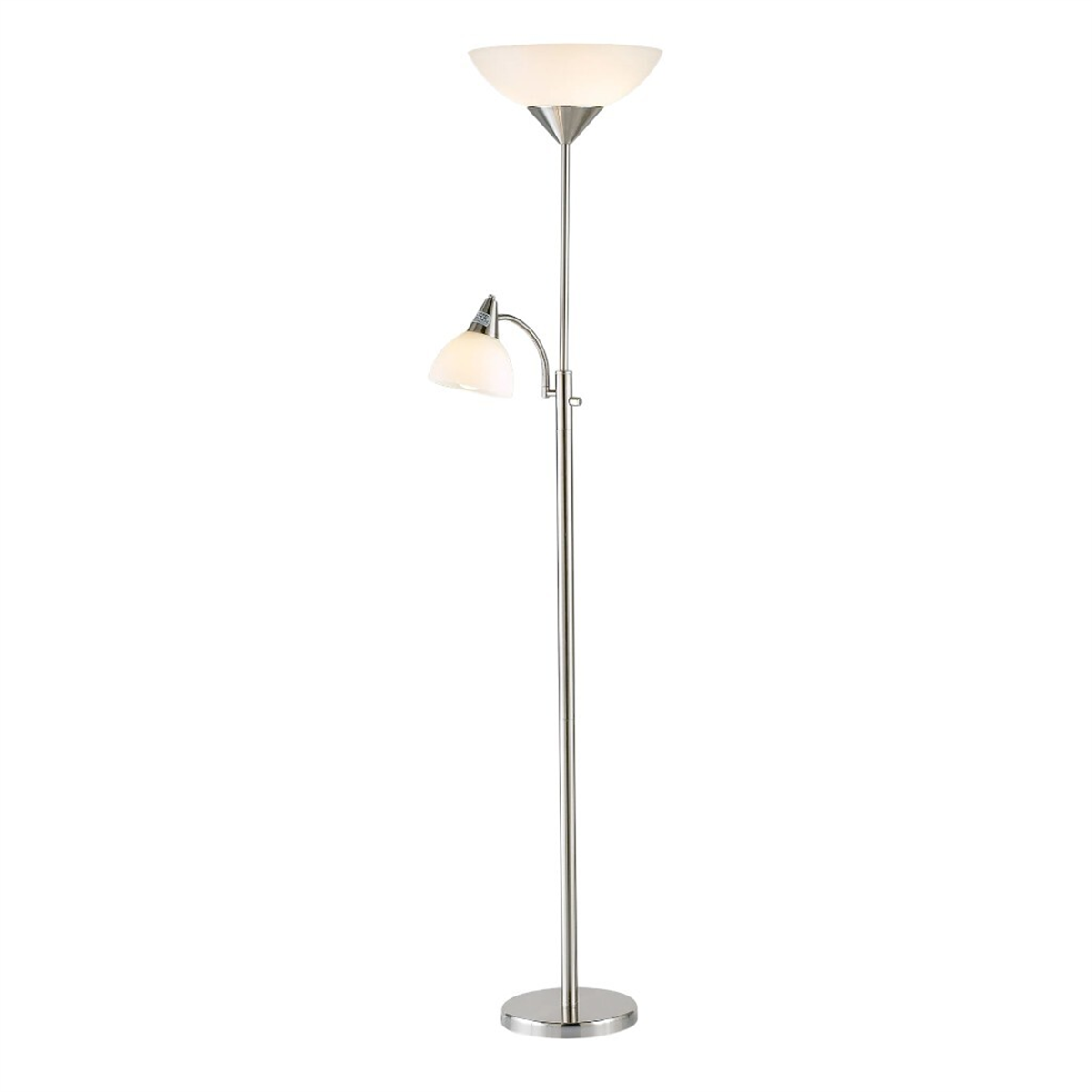 Click here for HomeRoots 71in. Silver Metal Two Light Torchiere F... prices