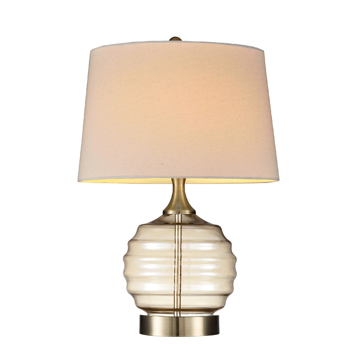 Click here for HomeRoots 23in. Round Table Lamp with Off White Sh... prices